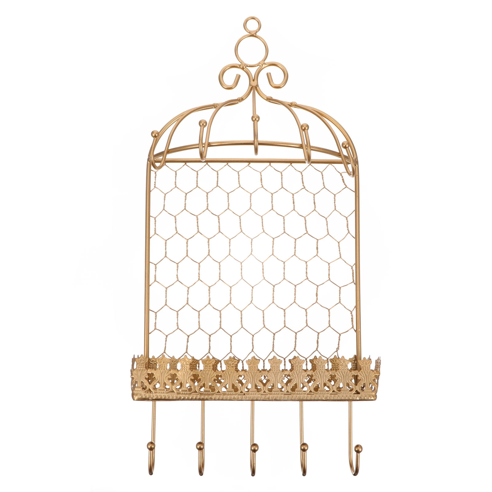 Worgeous Wall Mounted Jewelry Rack Female Holder Birds Cage Shaped ...