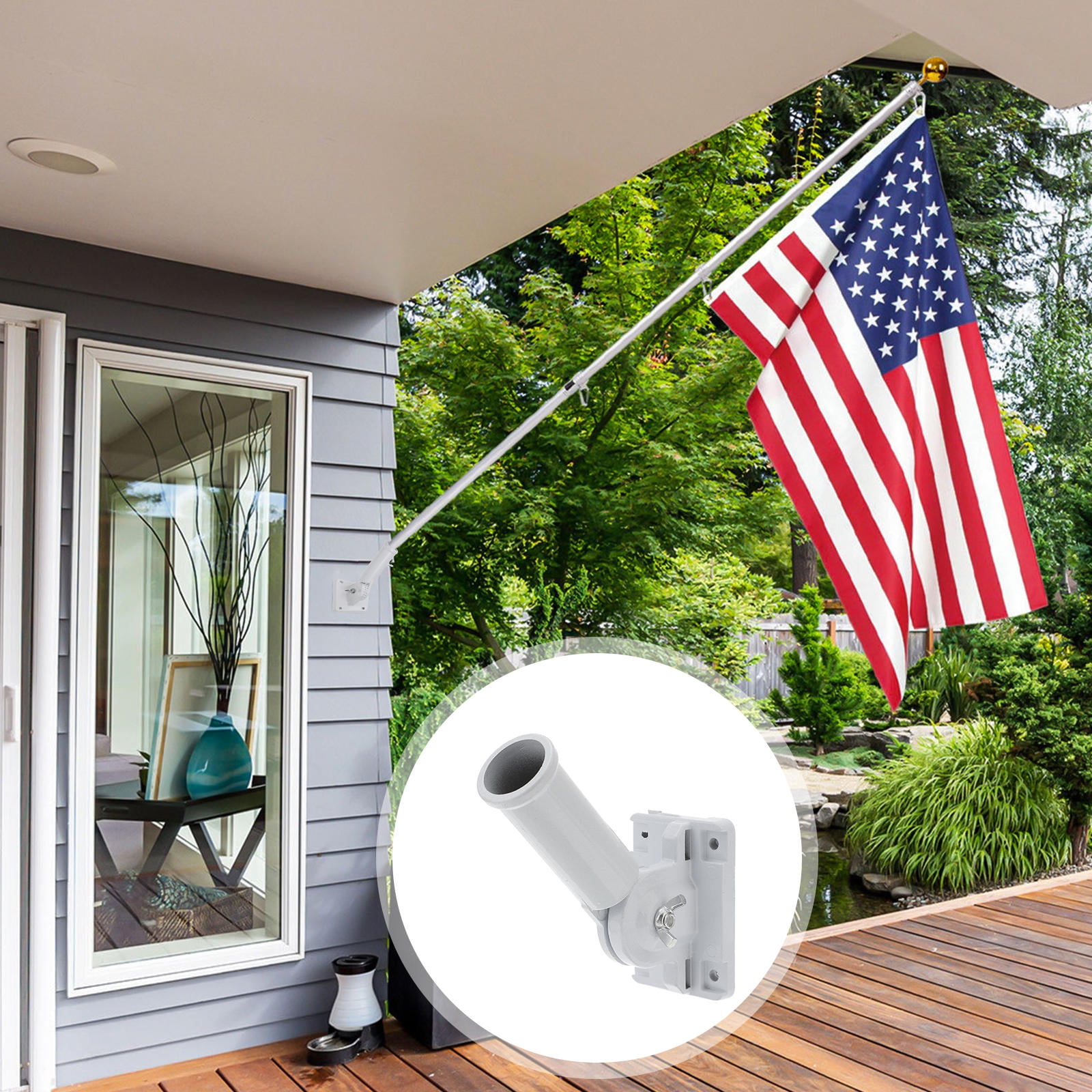 Worgeous Wall-mounted Flagpole Bracket Flagpoles Adjustable Brackets ...