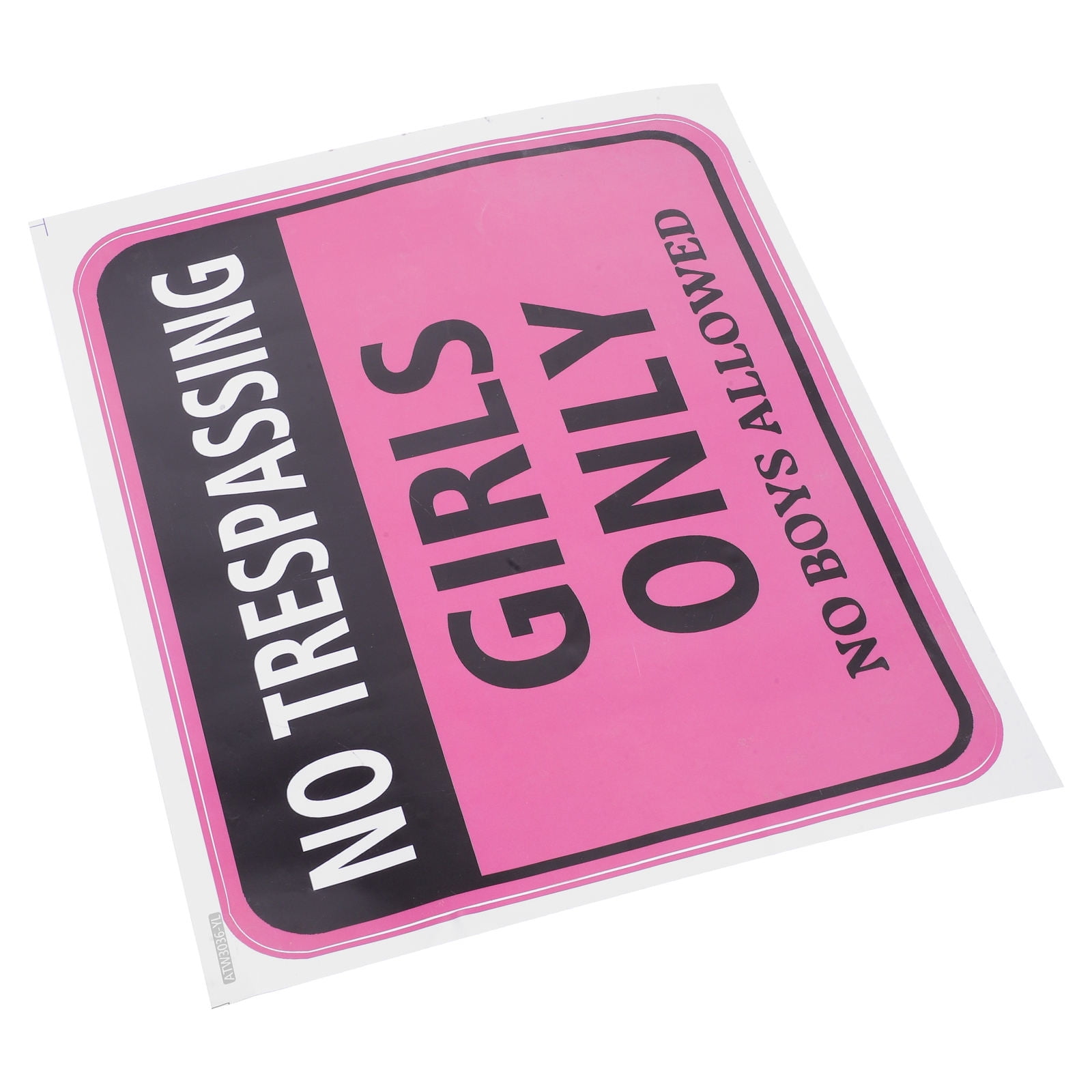 Worgeous Warning Sign Wall Sticker Girls Signs for Bedroom Child Pink ...