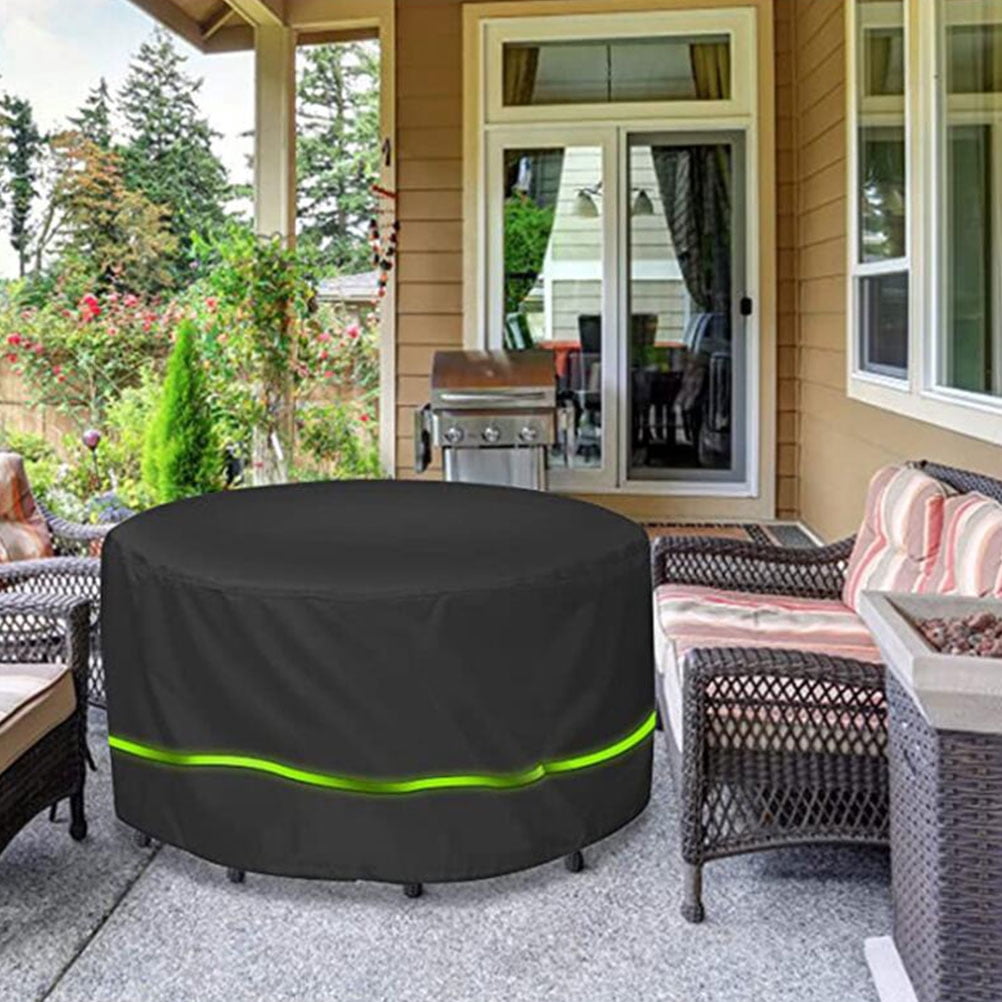 Worgeous Waterproof Table Cover Patio Covers Round Dining Room Black ...
