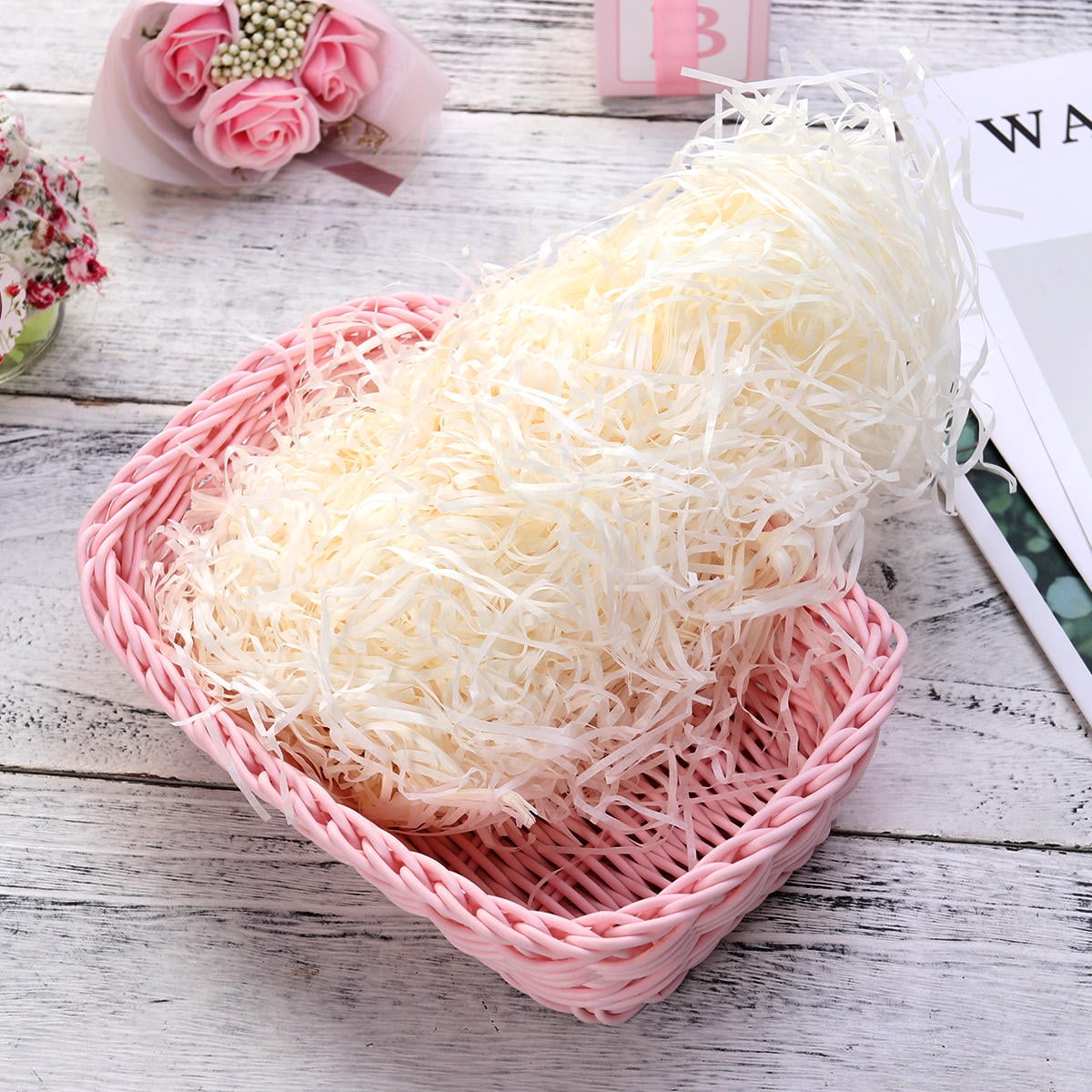 Worgeous White Colored Cut Paper Shred Filler for Gift Wrapping Box ...