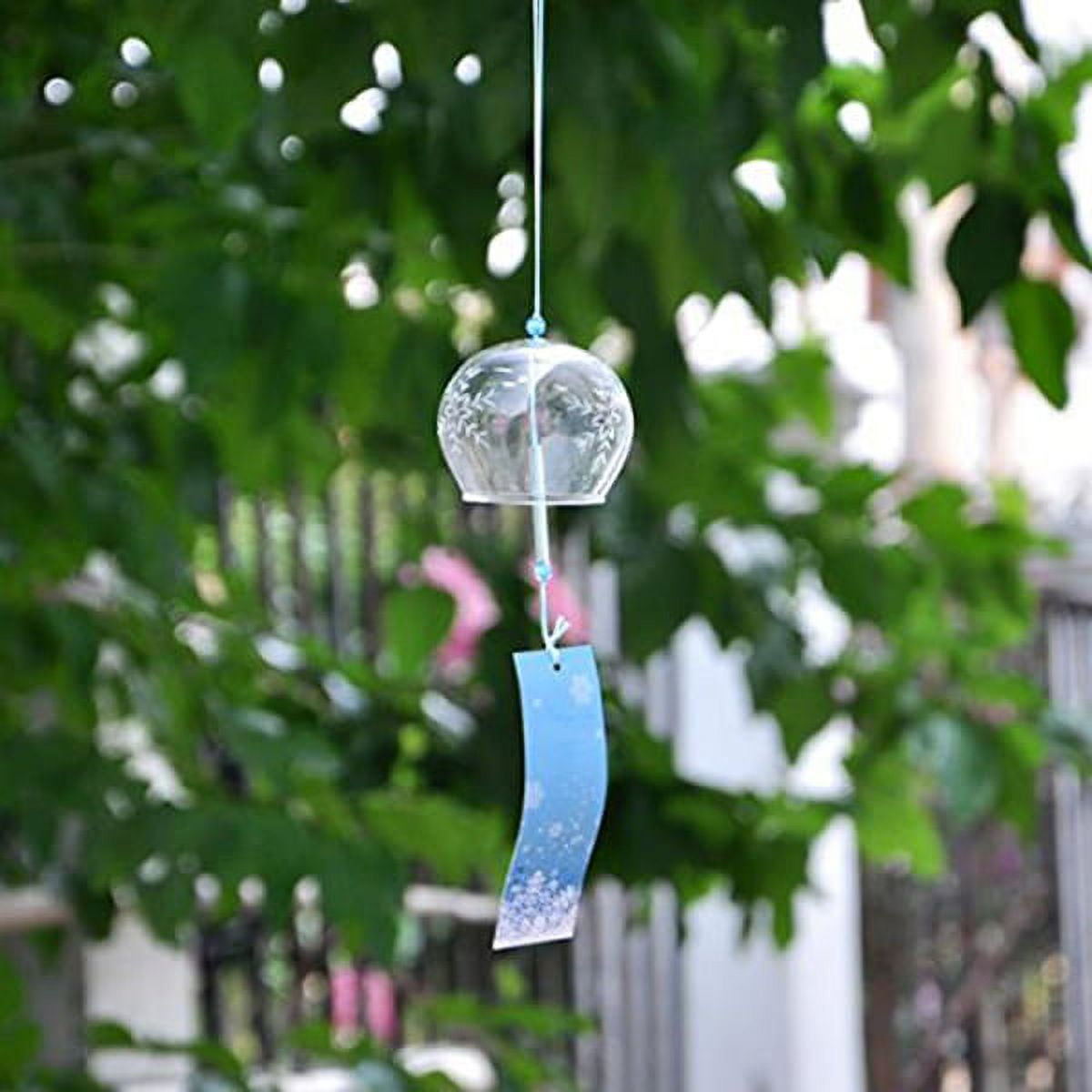 Worgeous White Glass Wind Chime with Snowflake Pattern for Decoration ...