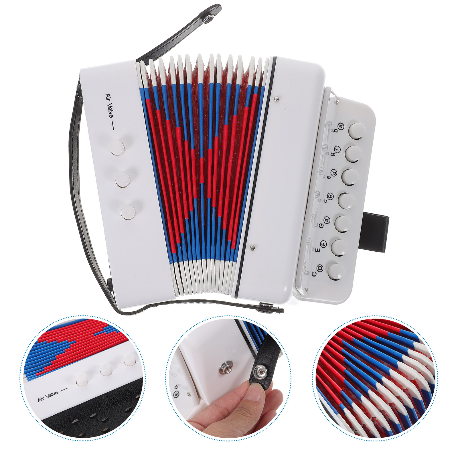 Worgeous White Mini Accordion Toy for Kids Made of ABS Lightweight and ...