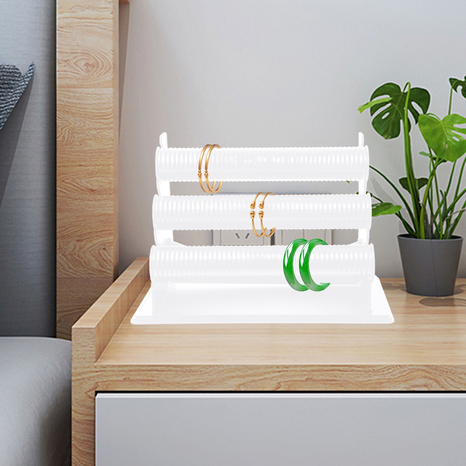 Worgeous White PVC Bracelet Stand for Storage with Three Layers to ...