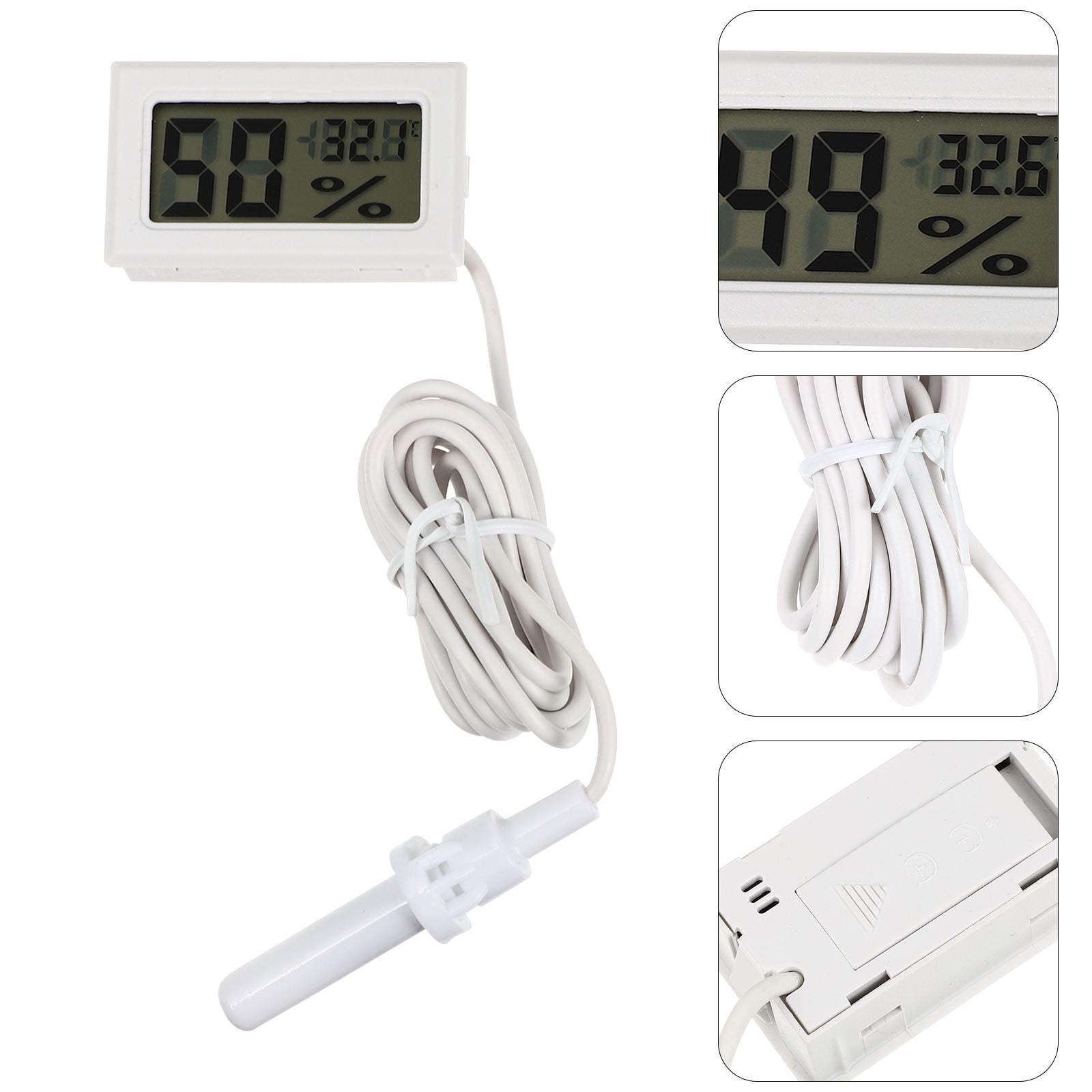 Worgeous White Plastic Digital Hygrometer for Home Use Mini Desktop ...