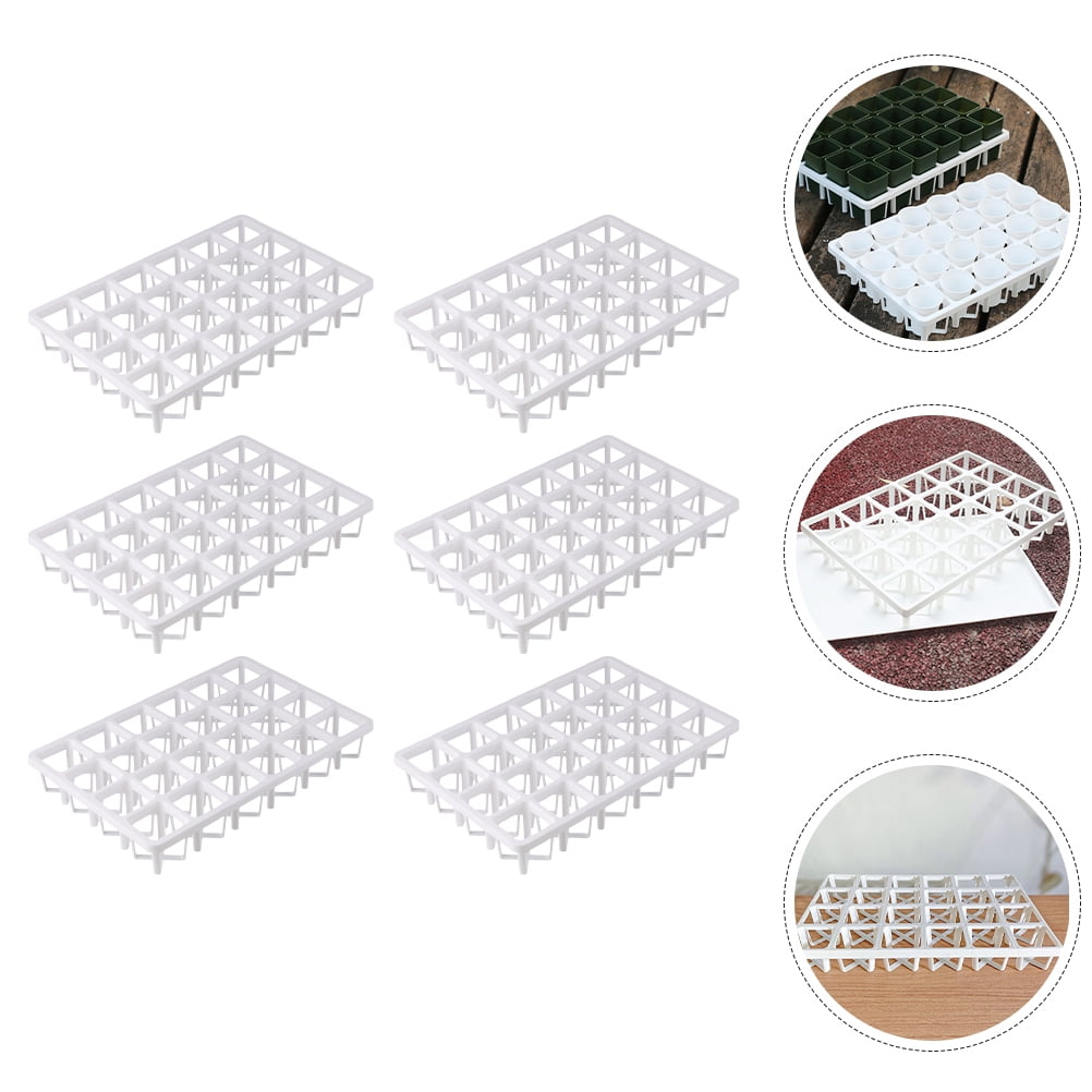 Worgeous White Plastic Nursery Pot Bracket Plant Germination Tray Racks ...