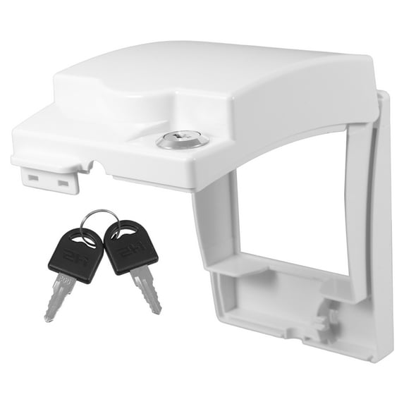 Worgeous White Plastic Waterproof Electrical Outlet Cover with Lock for ...