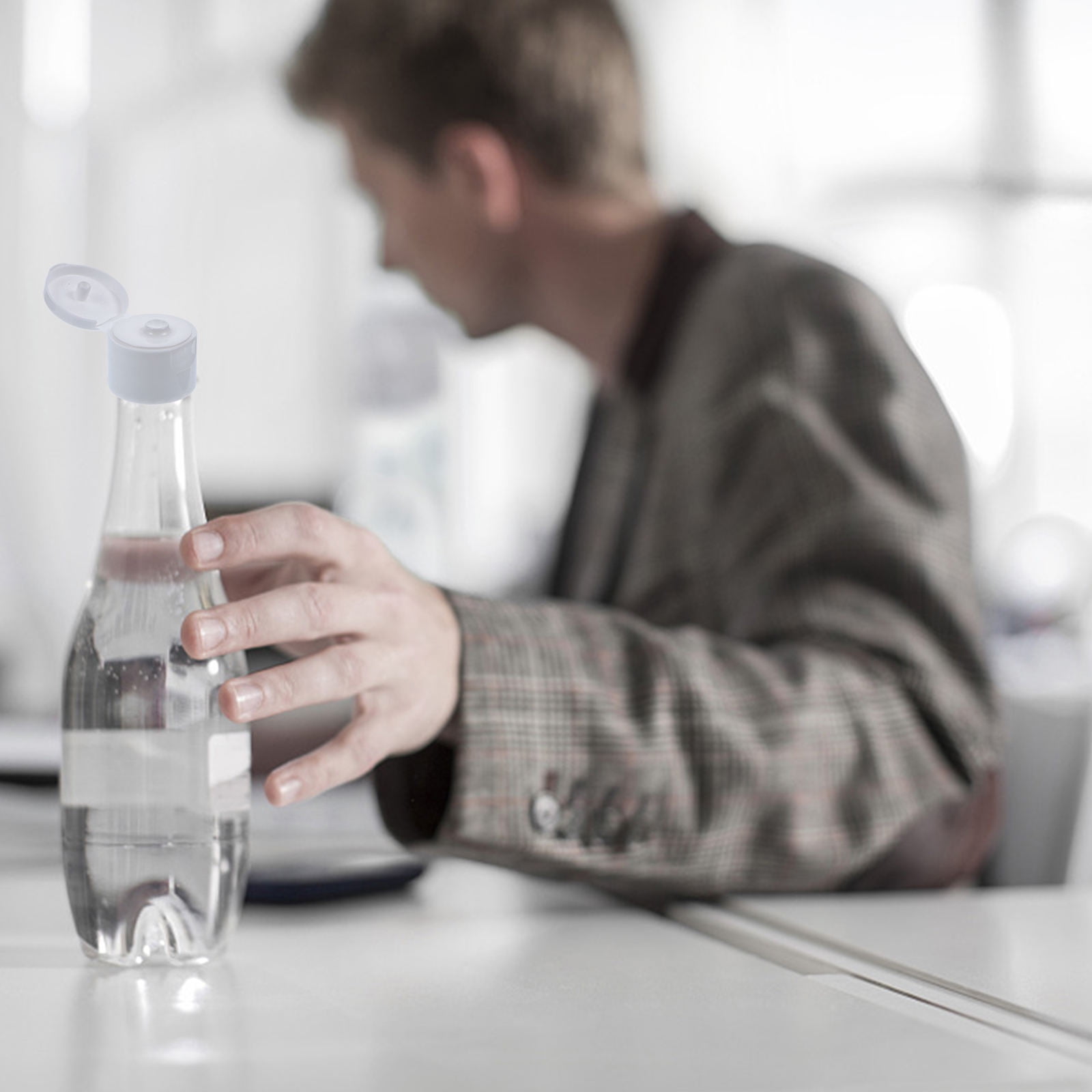 Worgeous White Push-pull Bottle Lids for Sports Bottle Made of Plastic ...