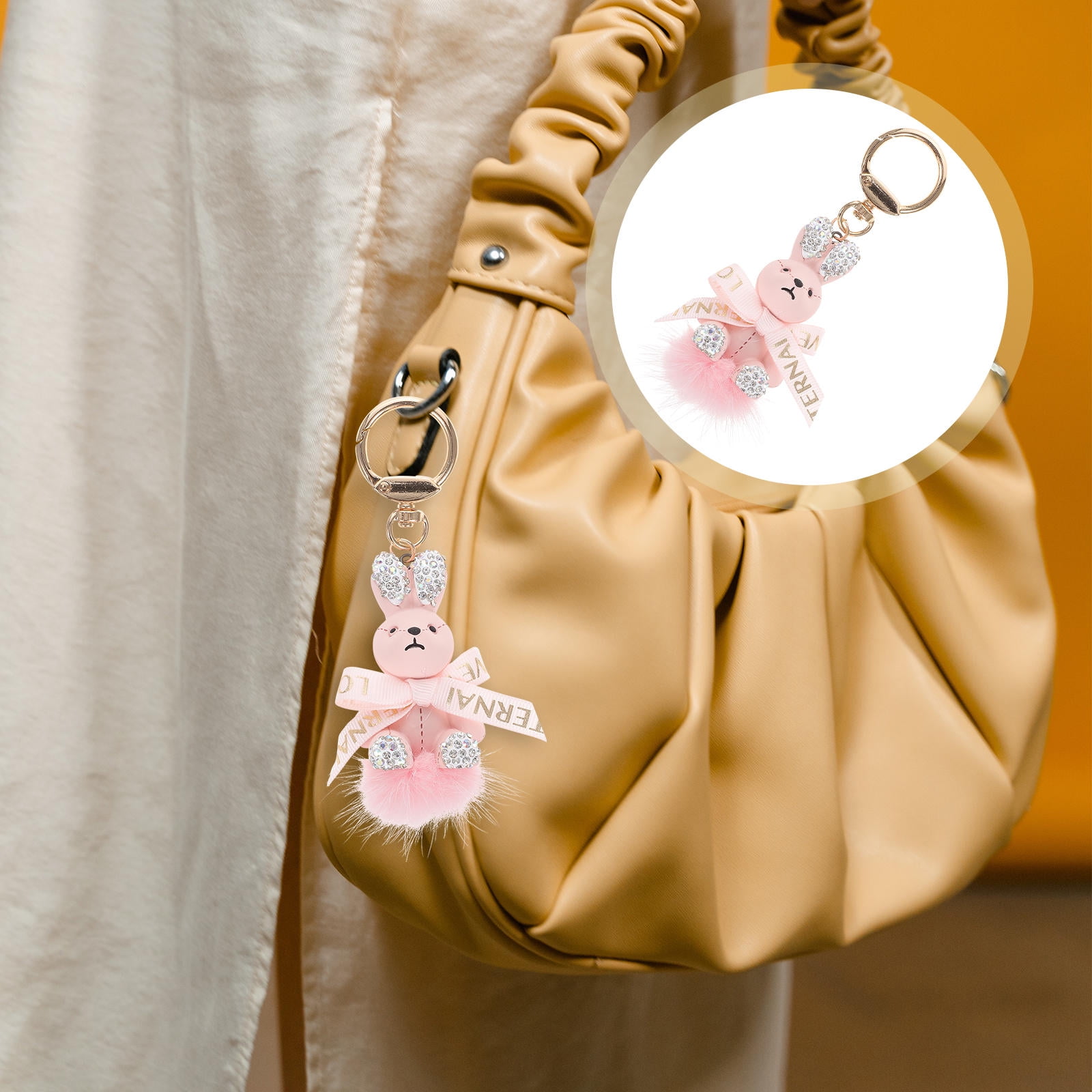 Worgeous White Rabbit Keychain Made from Zinc Alloy for Keys Small Gift ...