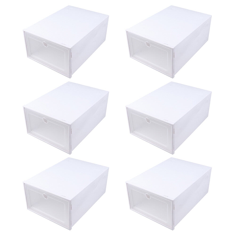 Worgeous White Stackable Shoes Box with Drawer Design for Easy Storage ...