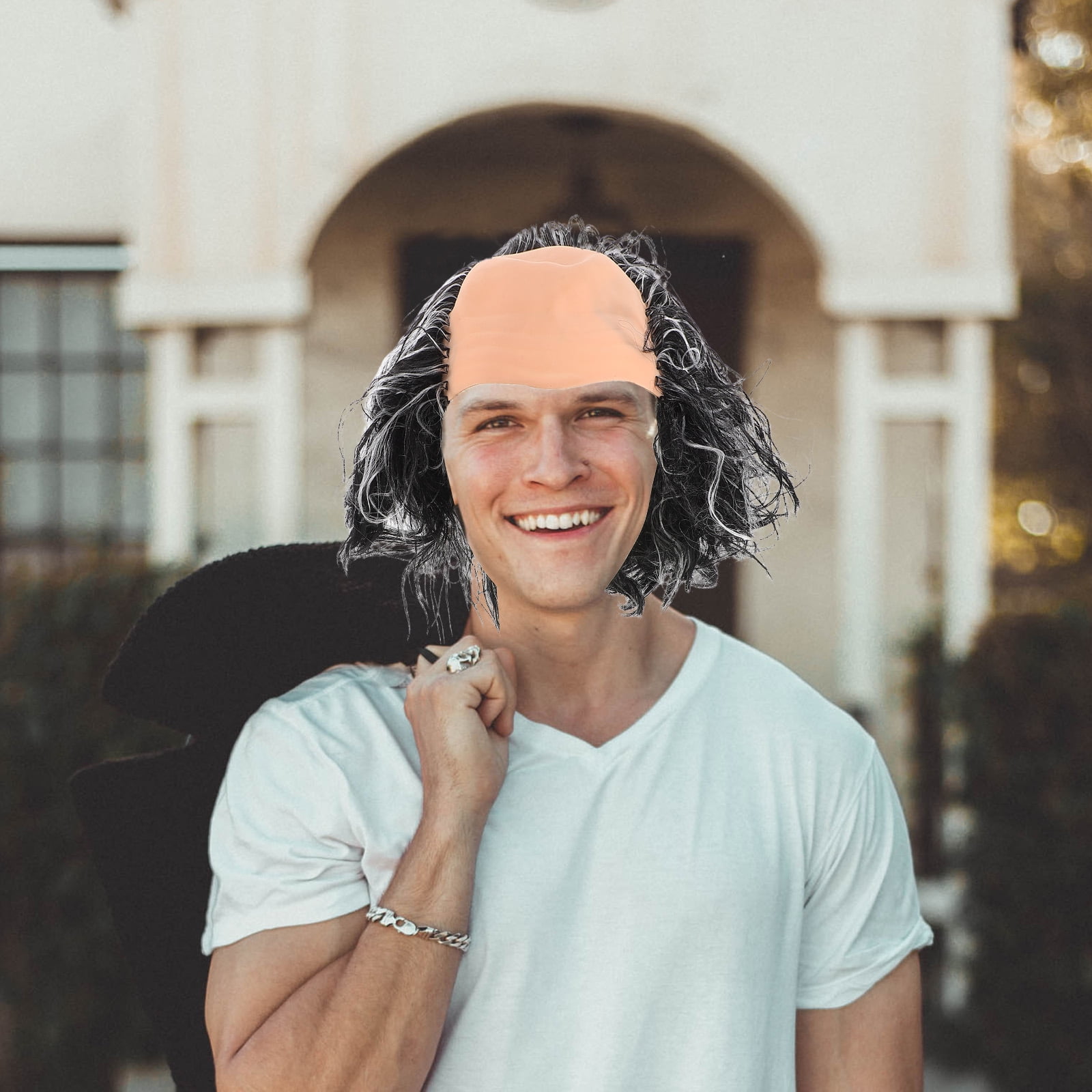 Worgeous Wig Props Old Man Bald Cap Side Hair Mens Wigs for Elder Miss ...