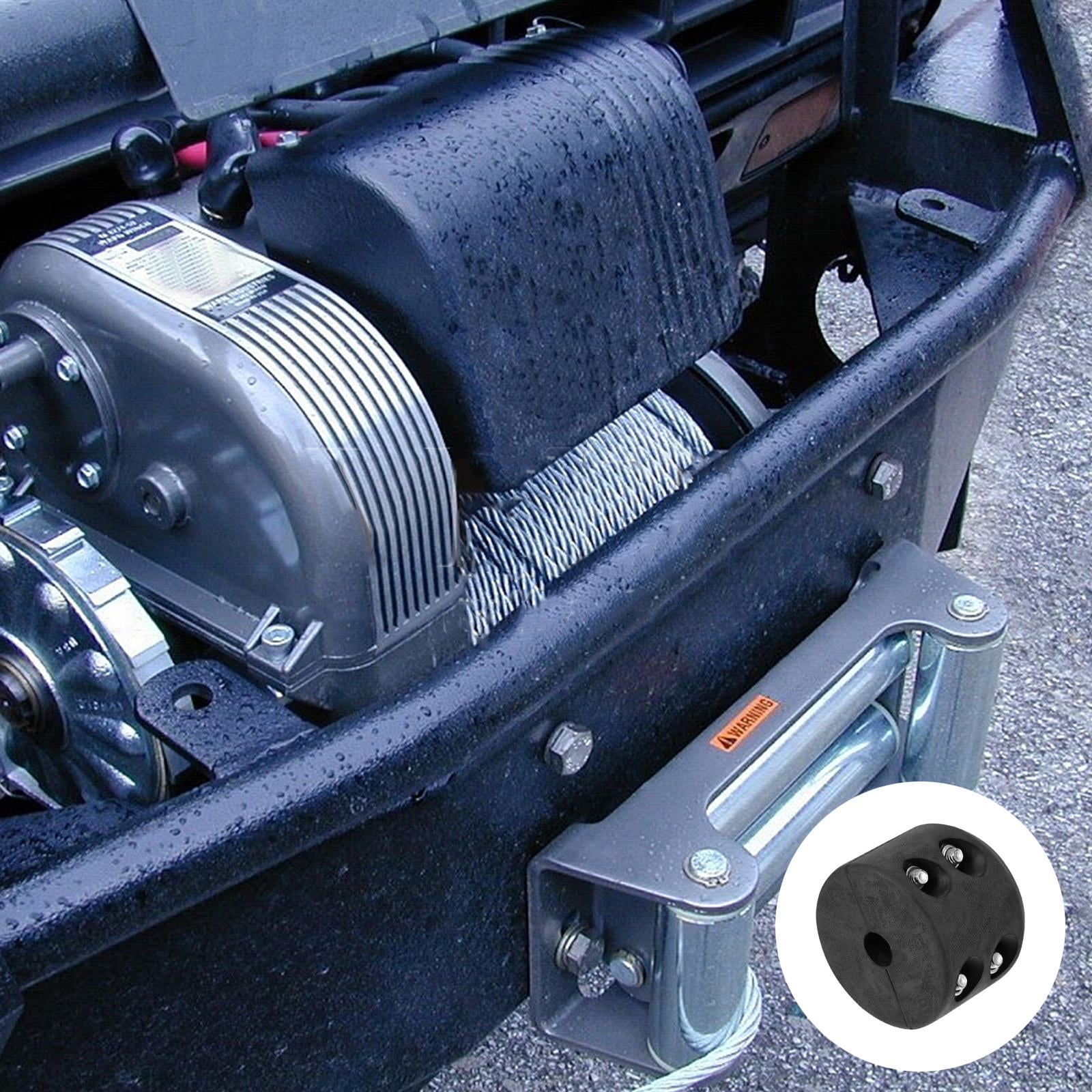Worgeous Winch Hook Stop Cable Stopper Stainless Bumper Protector Black ...
