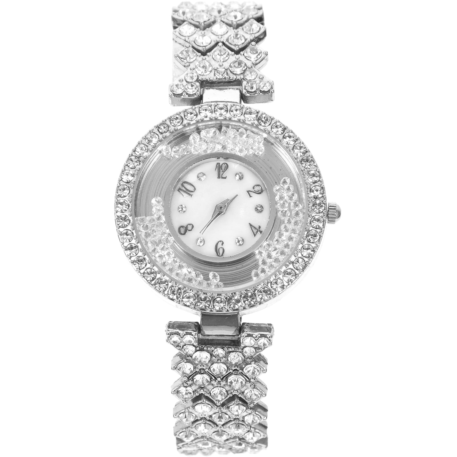 Worgeous Women's Watch with Rhinestone Steel Band Woman Diamond Silver ...