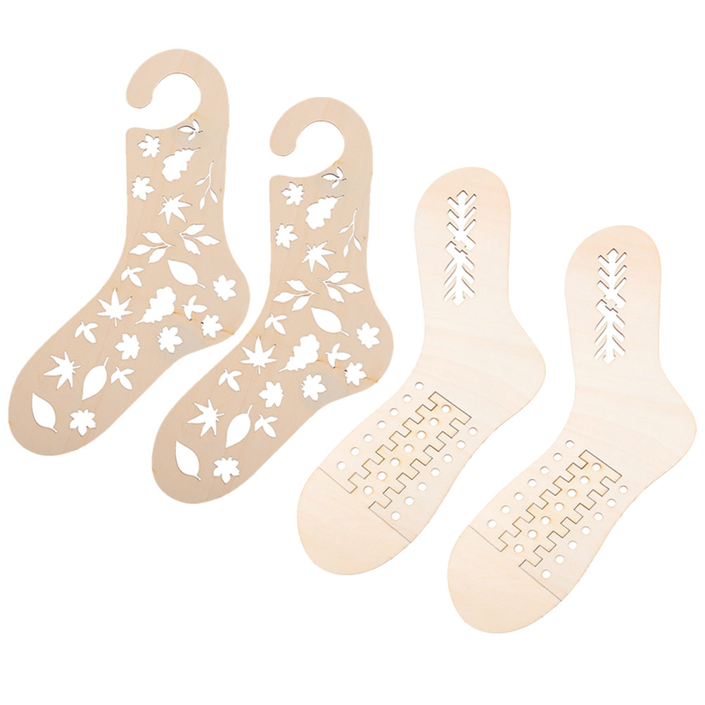 Worgeous Wood Sock Blockers for Knitting and DIY Projects Beige Color ...