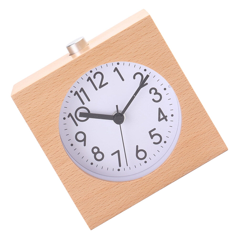 Worgeous Wooden Alarm Clock with Large Numbers for Easy Reading Beige ...