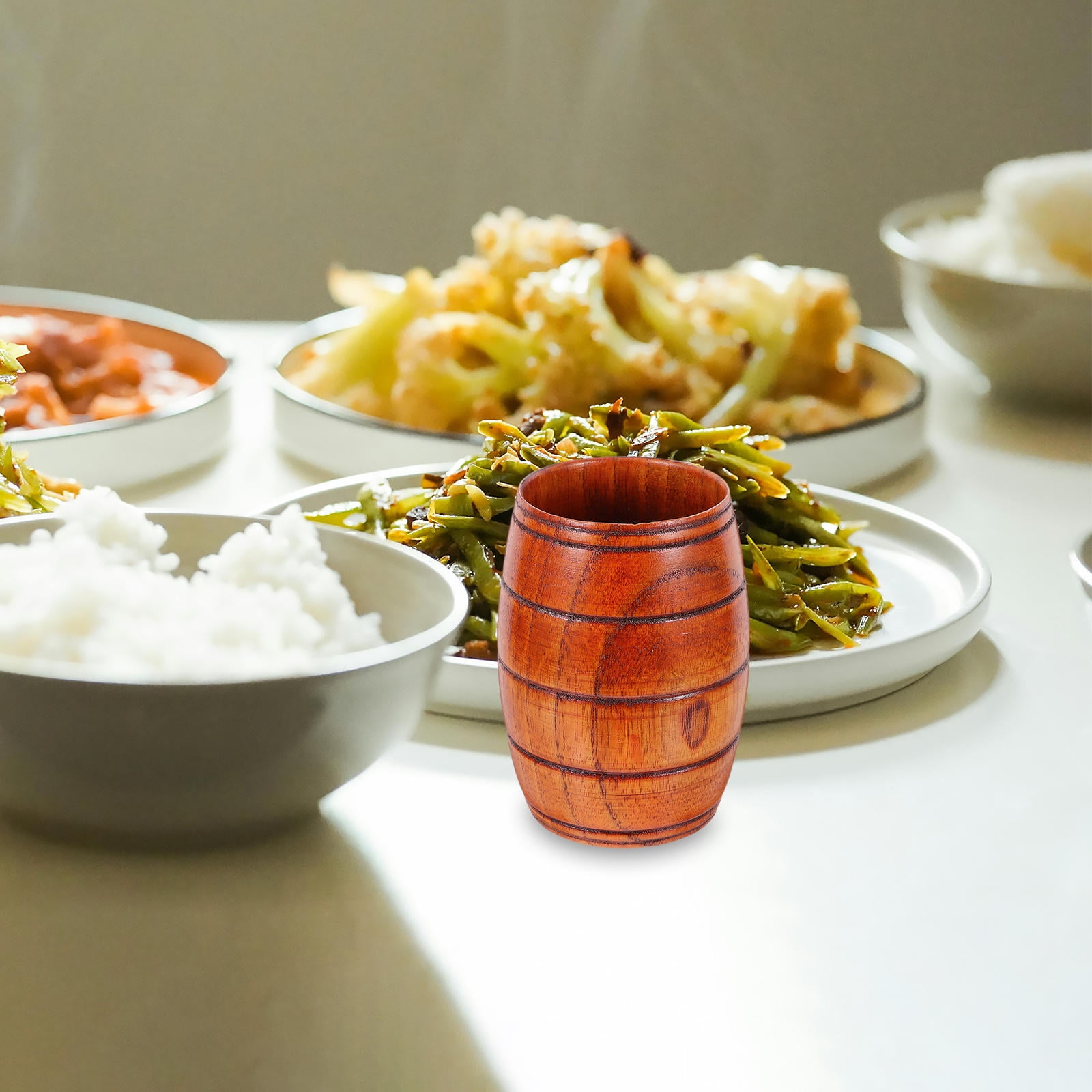 Worgeous Wooden Barrel Beer Mug Wood Drinking Mug Natural Wood Cup ...