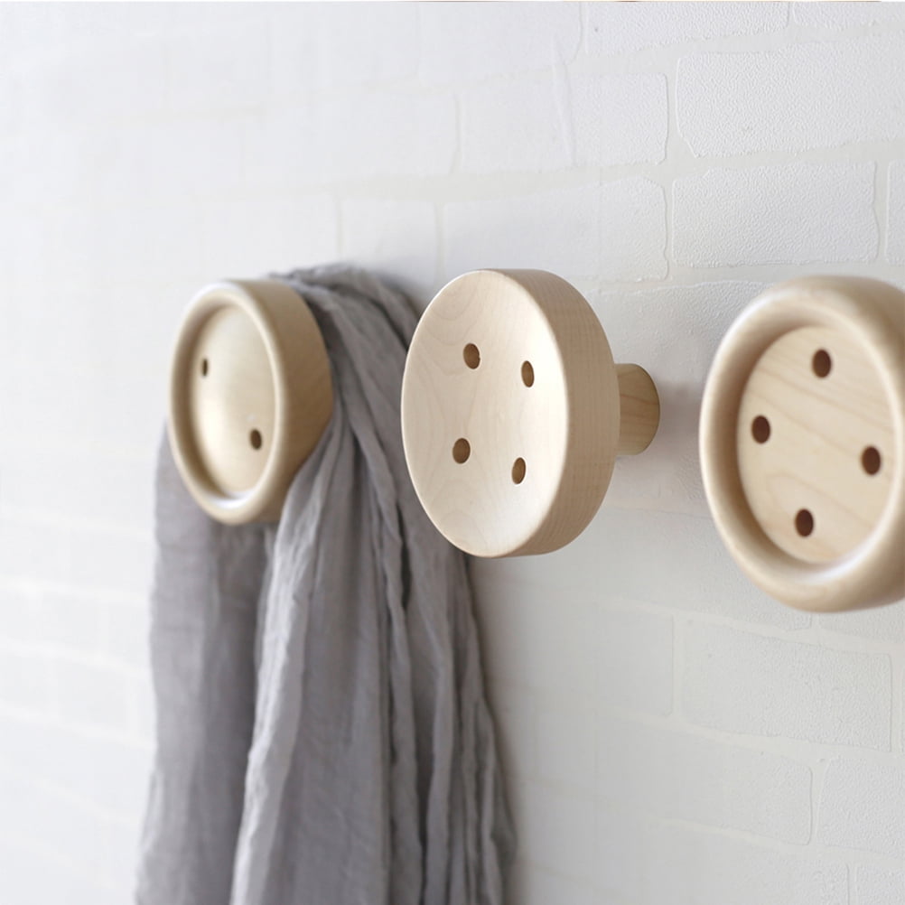 Worgeous Wooden Coat Hook for Home Beige Wall Mounted Hooks with ...