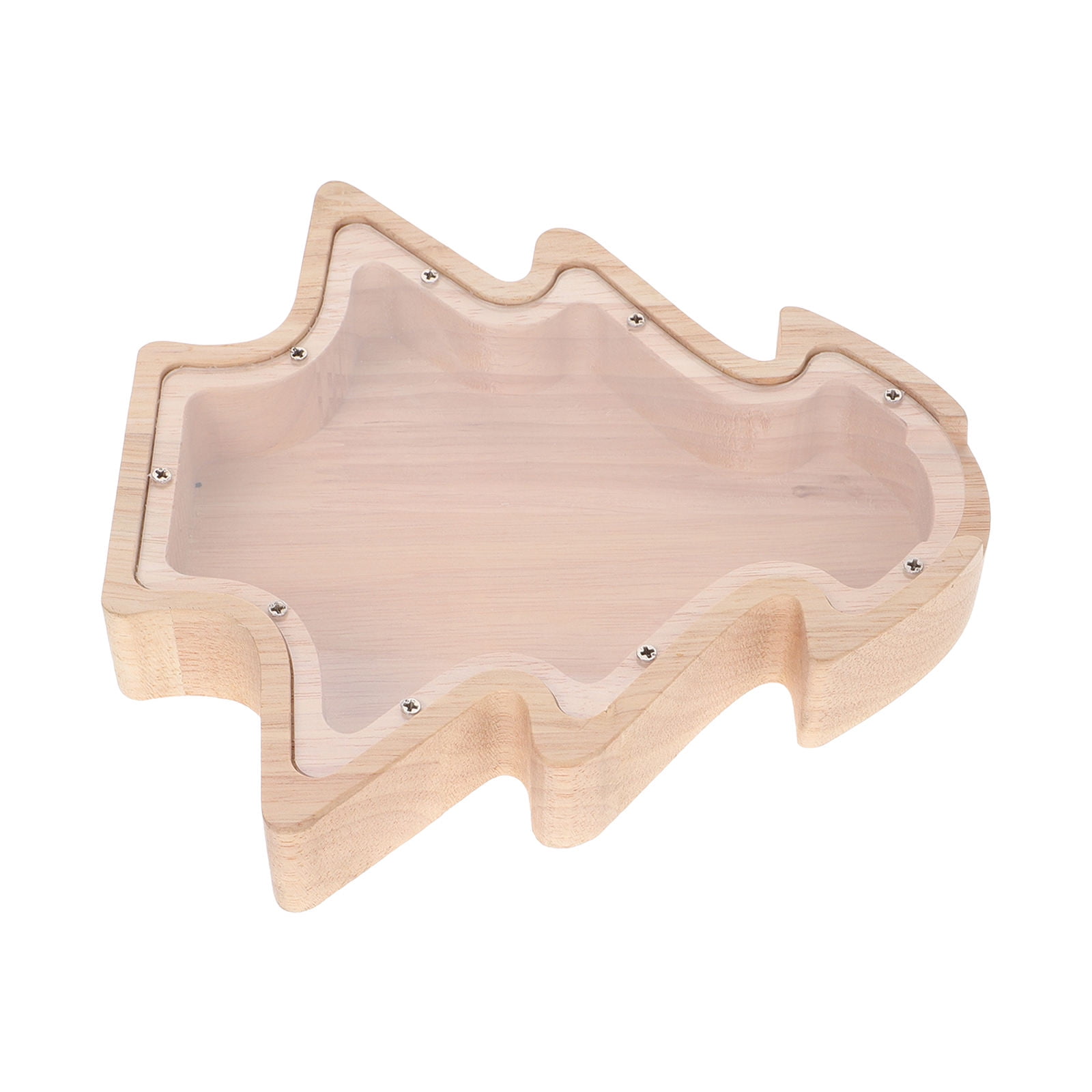 Worgeous Wooden Coin Bank Unbreakable Piggy Bank Money Storage Wooden ...