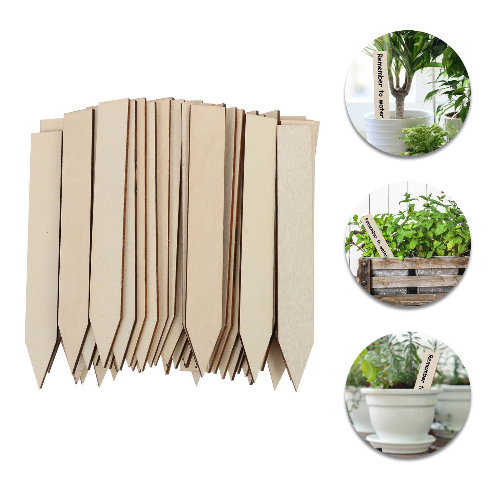 Worgeous Stake Labels Plant Labels Beige Wood 50Pcs - Walmart.com