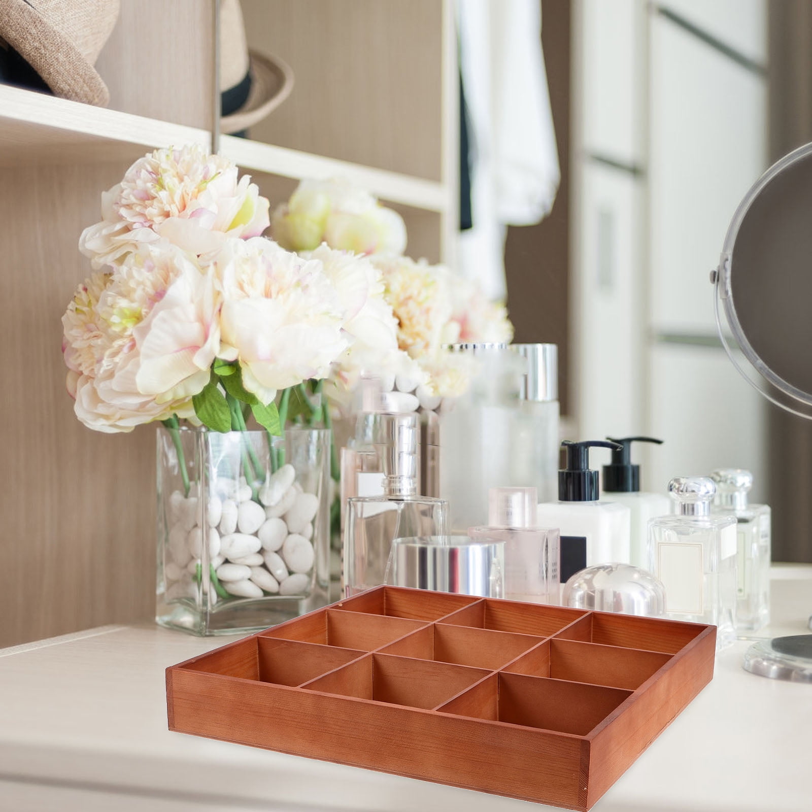 Worgeous Wooden Grid Organizer Box For Sorting Beads Craft Supplies ...