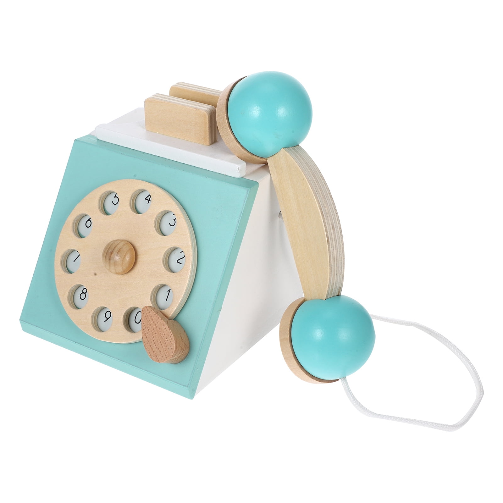 Worgeous Wooden Telephone Traditional Pretend Rotary Number Dial ...