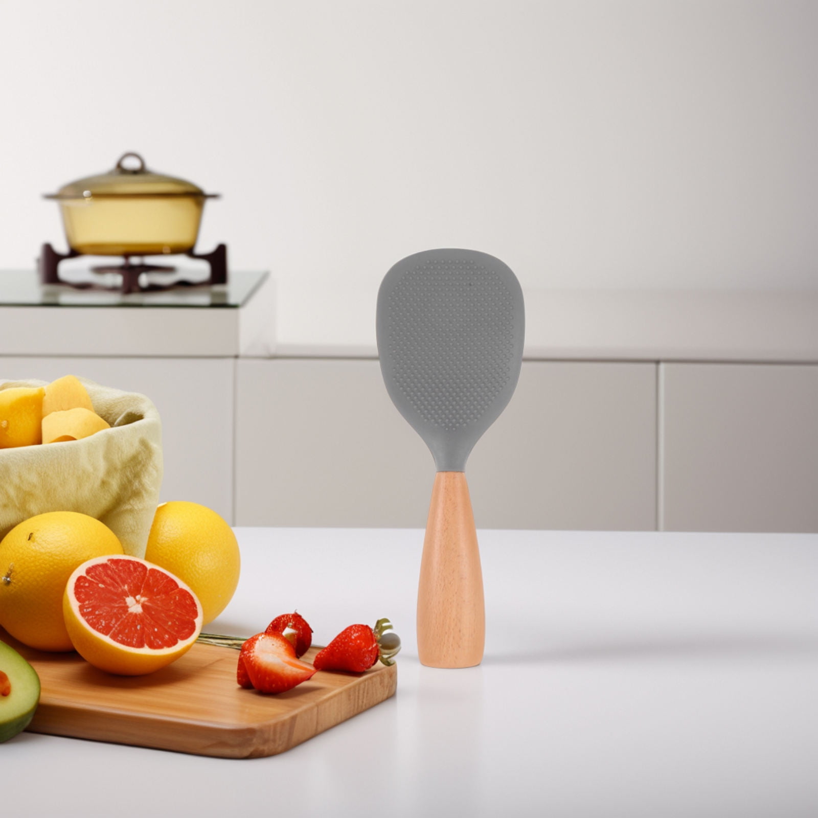 Worgeous Worgeous Silicone Rice Paddle with Wood Handle Non Stick ...