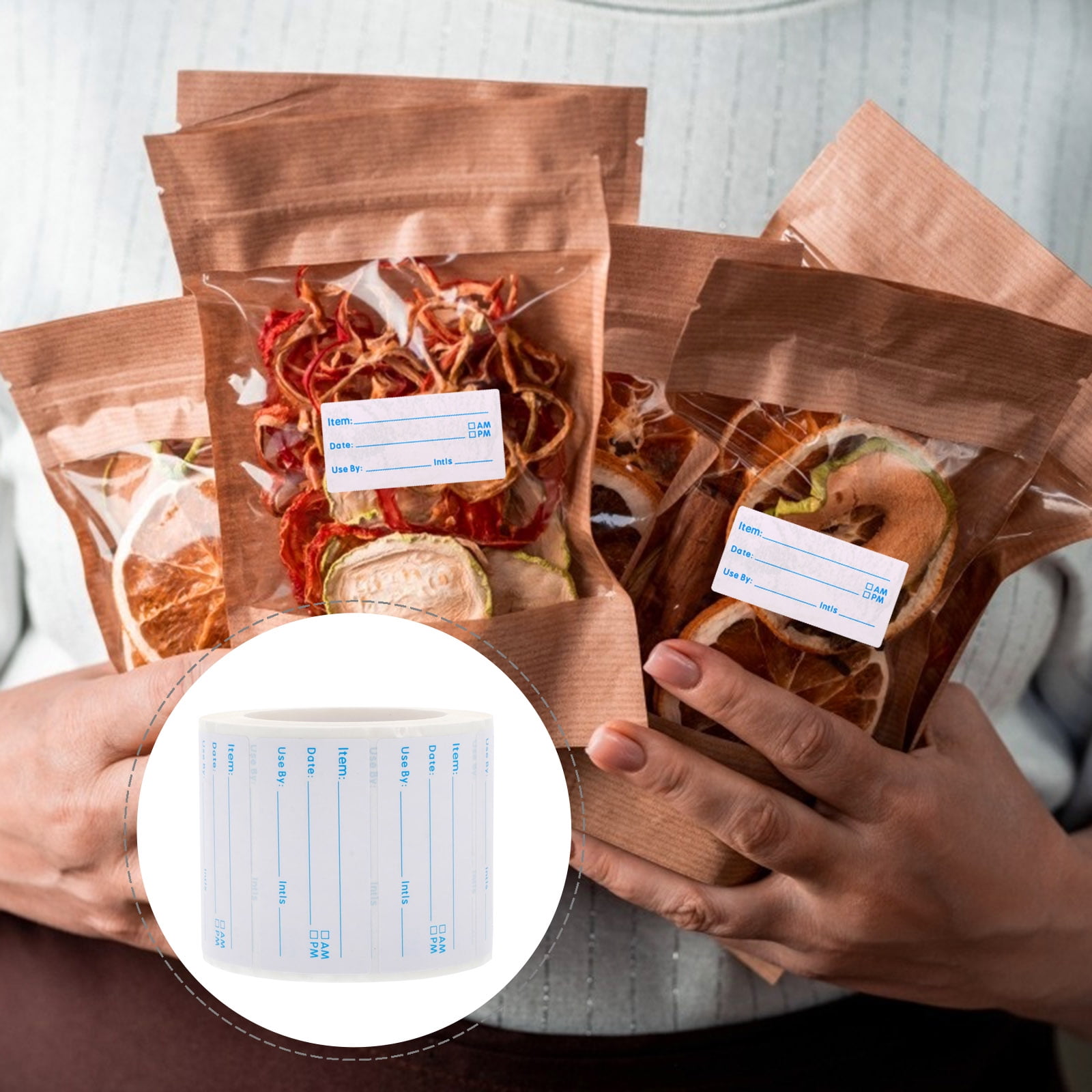 Worgeous Writable Tags Day Dot Food Label Labels for Containers Blue ...
