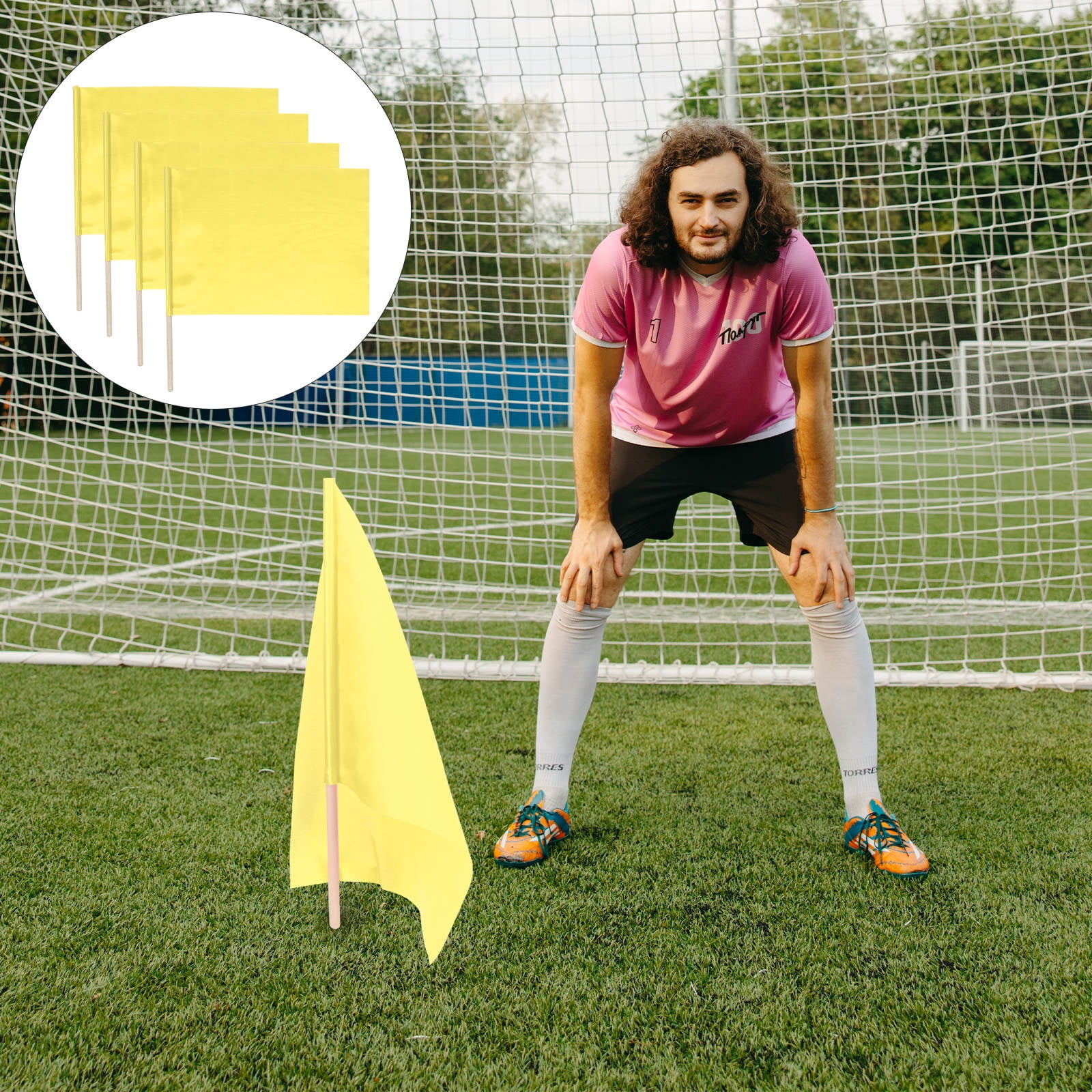 Worgeous Yellow Referee Flags for Outdoor Use Lightweight Polyester and ...