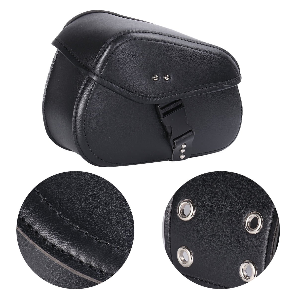 Worgeous Motorcycle Bags Black Dual Layer Pu Leather 1 Pair 10.6x8.3x4 ...