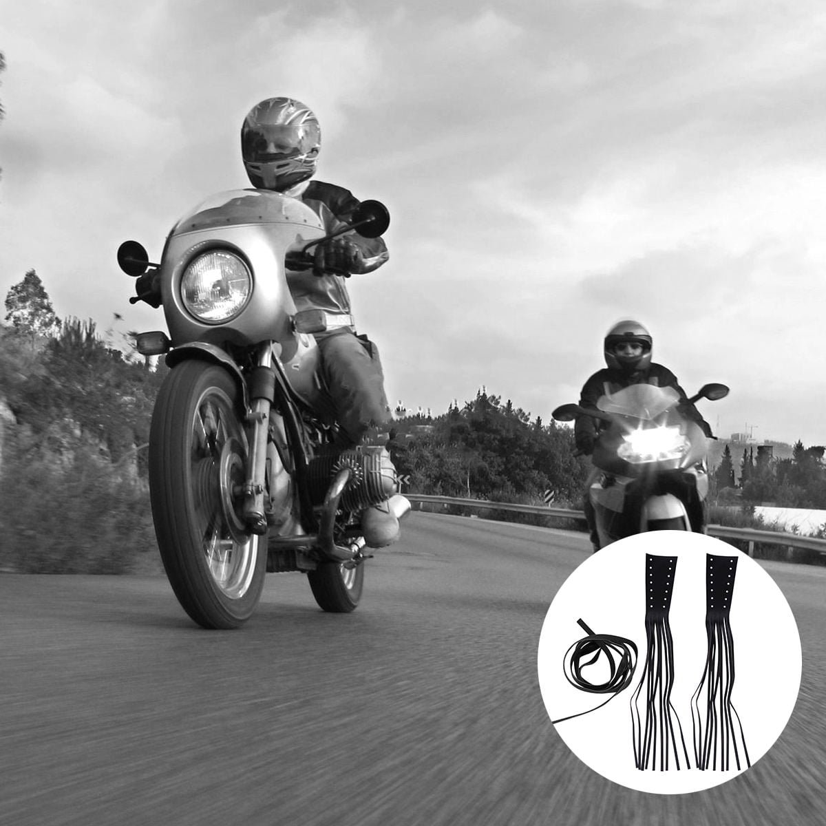 Worgeous 's Trap Fringe Grip Cover Motorcycle Handlebar Tassels Black ...