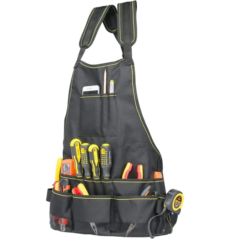 Work Apron with Tool Pockets, FASITE Waterproof Adjustable Professional ...