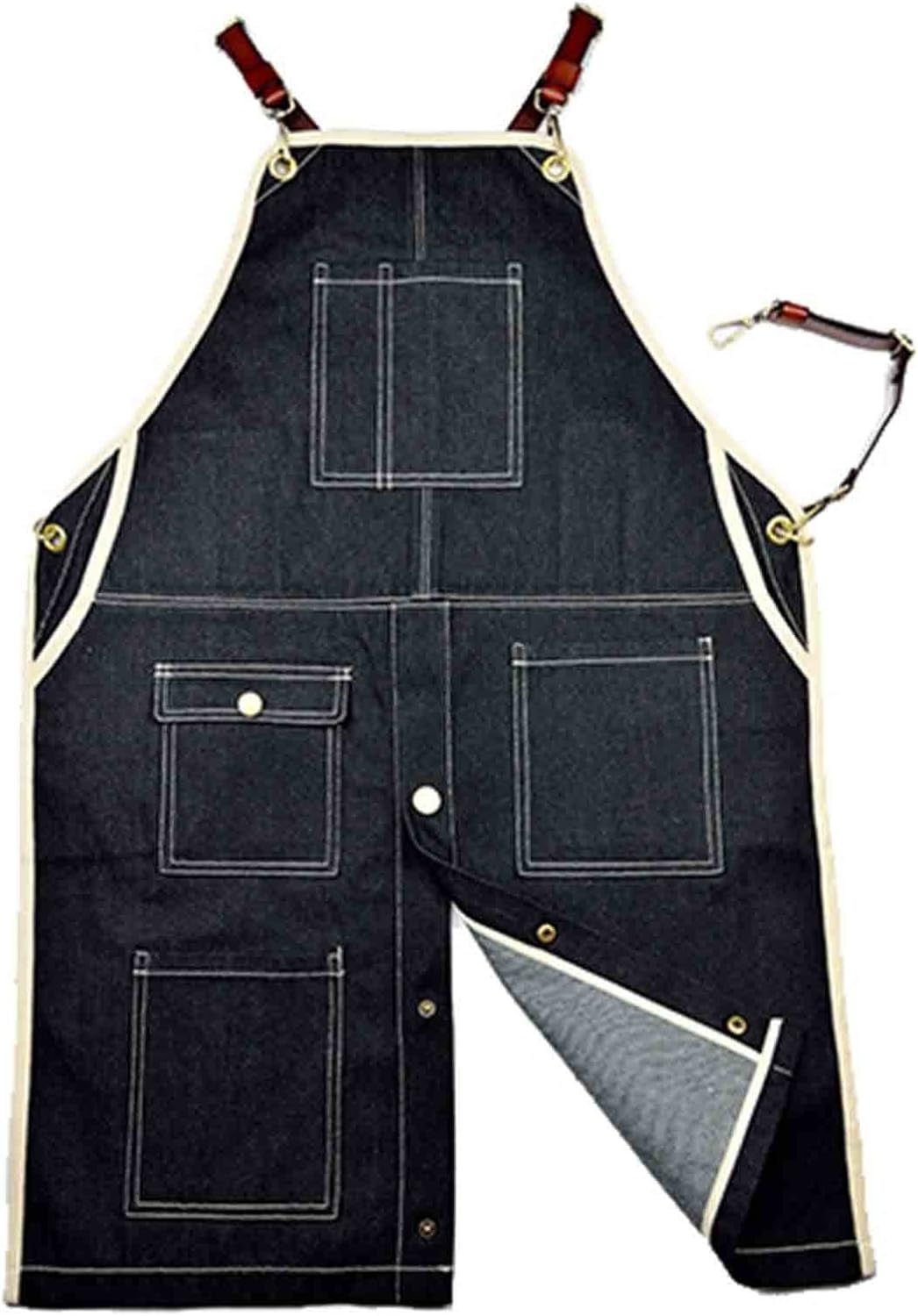 Work Aprons for Men with Pockets Denim Apron Hairstylist Jean Apron for ...