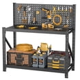 Work Bench with Pegboard,Heavy Duty 3000lbs Capacity Workbench with ...