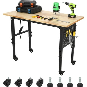 Garvee 48" x 24" Worktable with Drawer & Pegboard, Heavy Duty Work ...