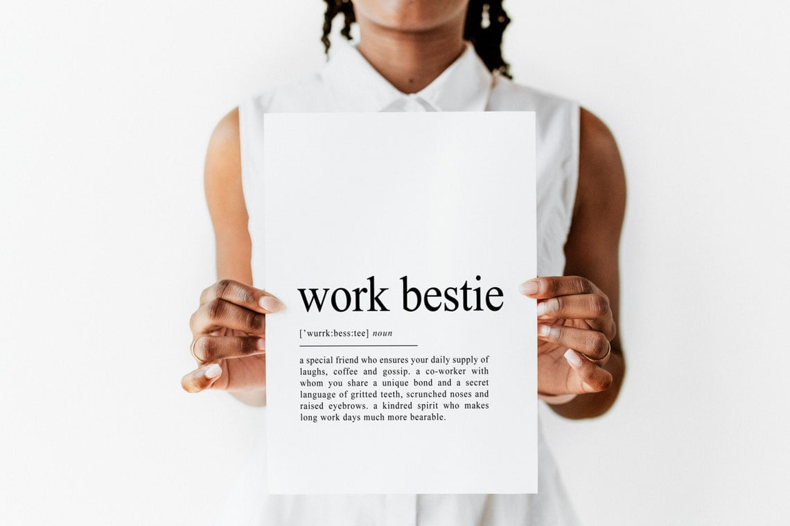 Work Bestie Poster Gift Work Bestie Definition Poster Colleague Gift ...