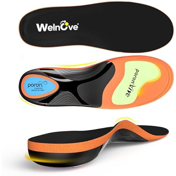 Work Boot Insoles Plantar Fasciitis - Welnove Heavy Duty Inserts for ...