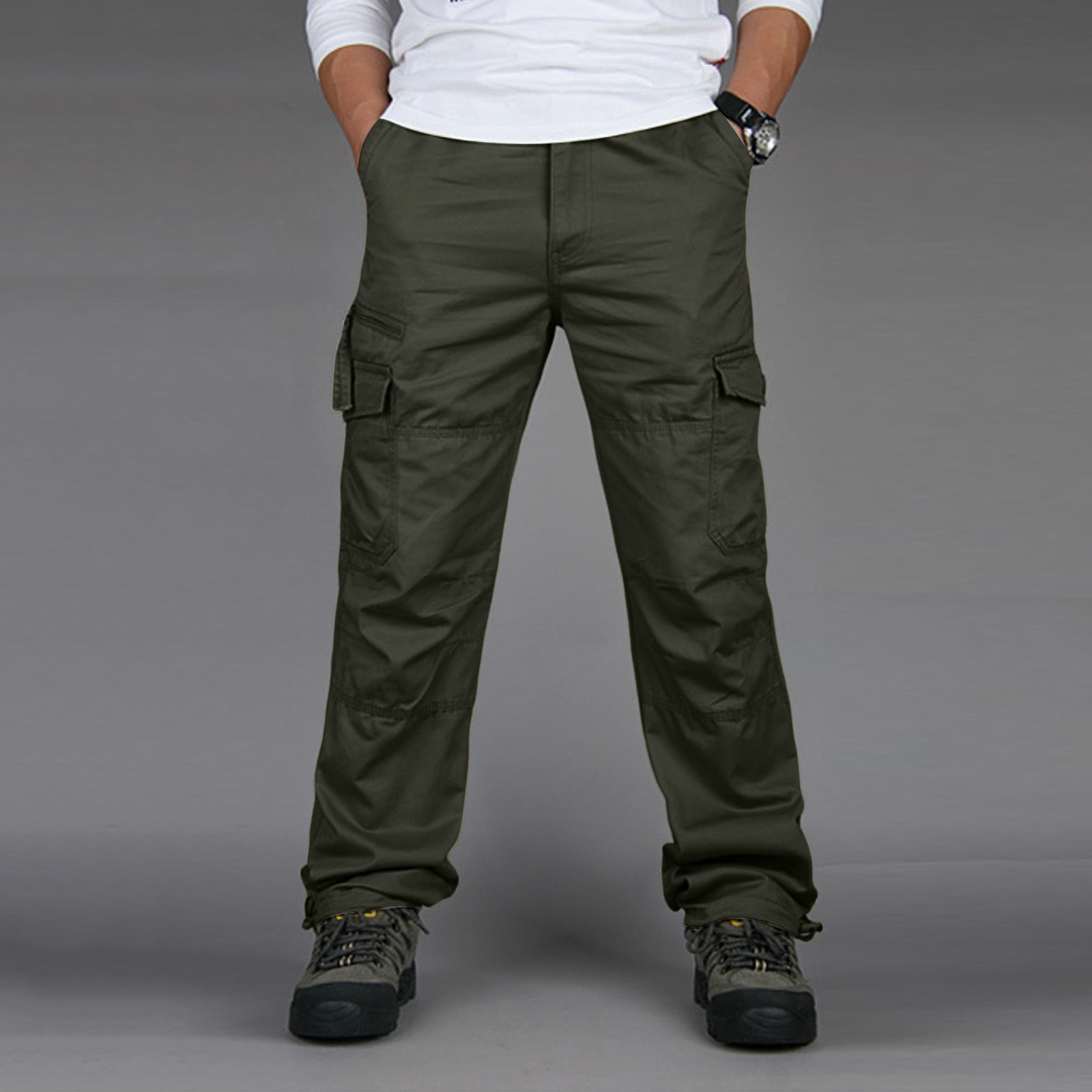 Work Cargo Pants for Men Cashew Flower Elastic Casual Haren Pants Baggy ...