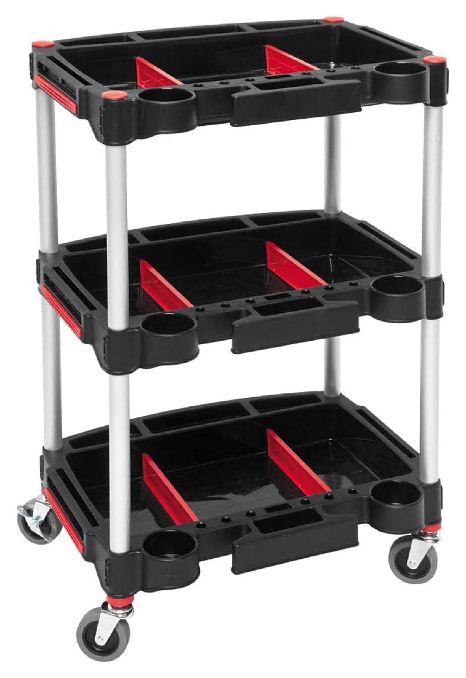 Work Cart 3-Level, Mobile Garage Organizer - Heavy Duty Shop Cart with ...