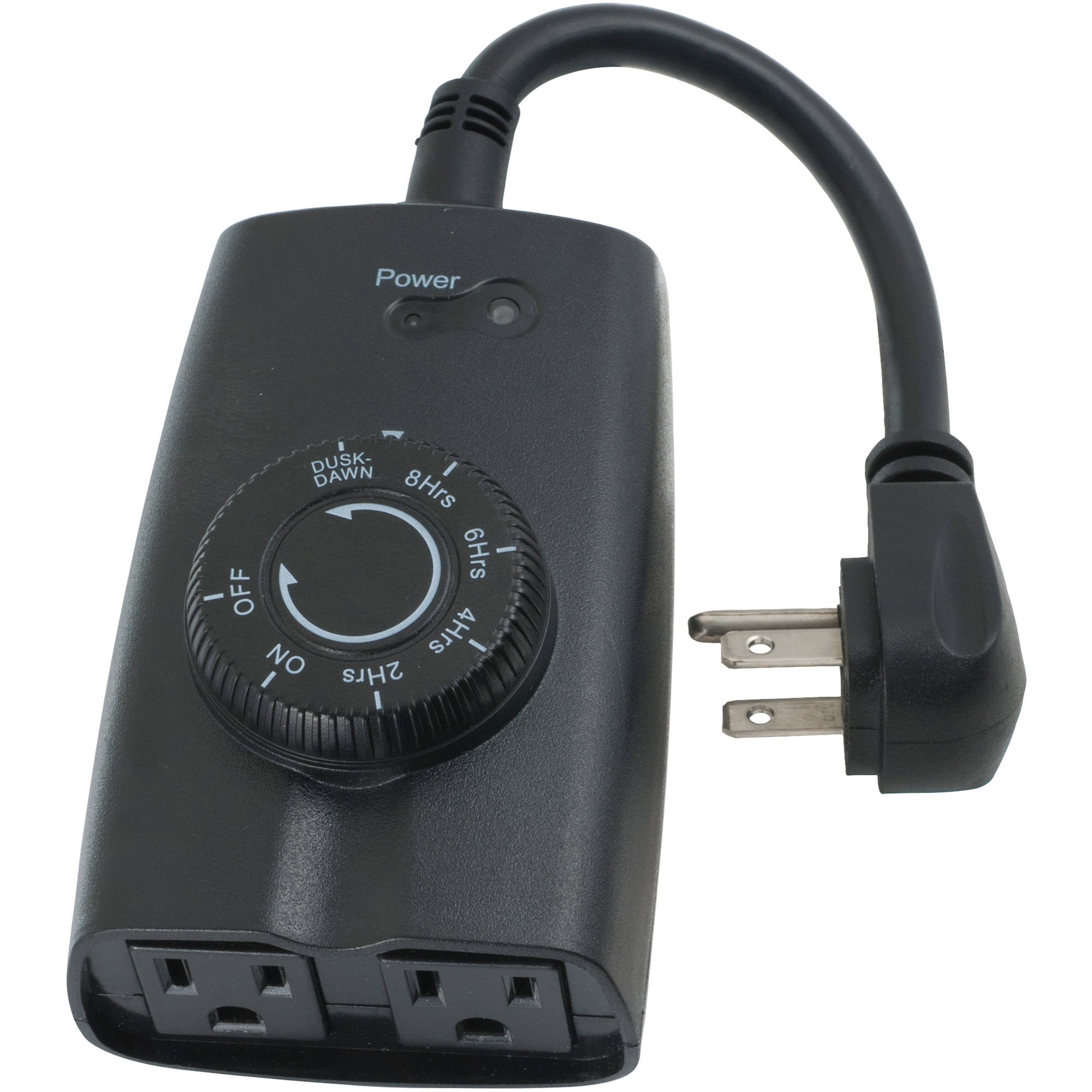 Work Choice Outdoor Grounded Dusk to Dawn Timer, 2 Outlets - Walmart.com