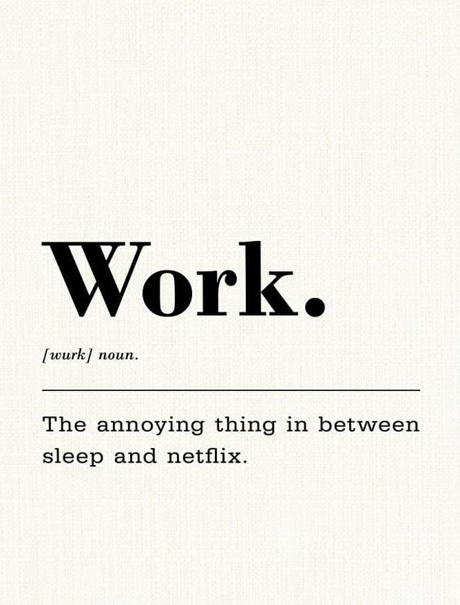 Work Definition Poster Home Office Wall Decoration, Wall Canvas Posters ...