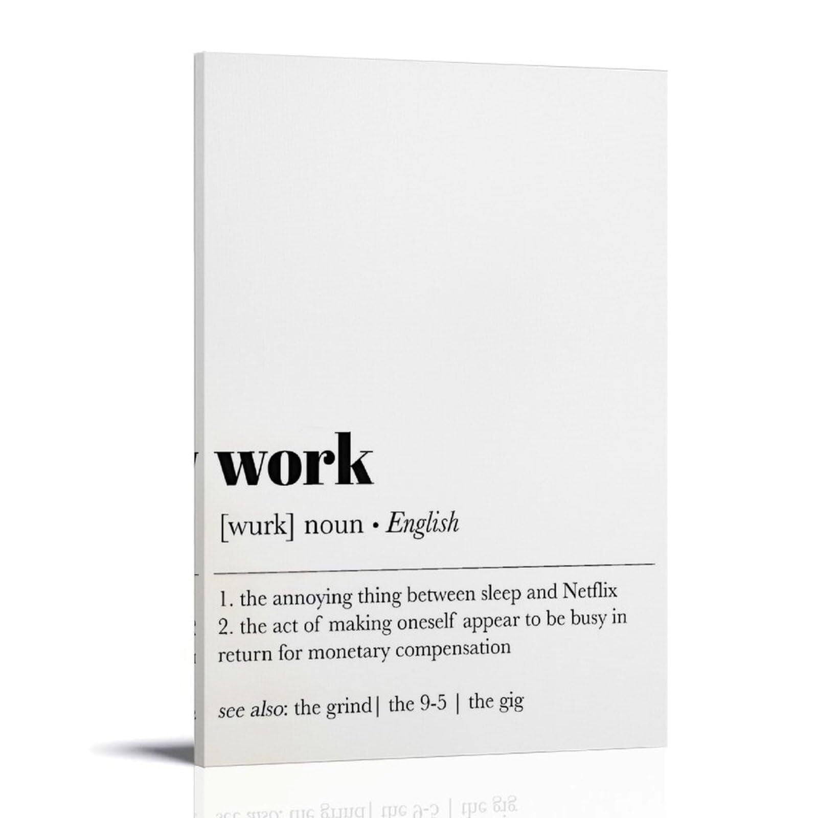 Work Definition Print Confidence Boosting Decor Goal-Setting Wall Art ...