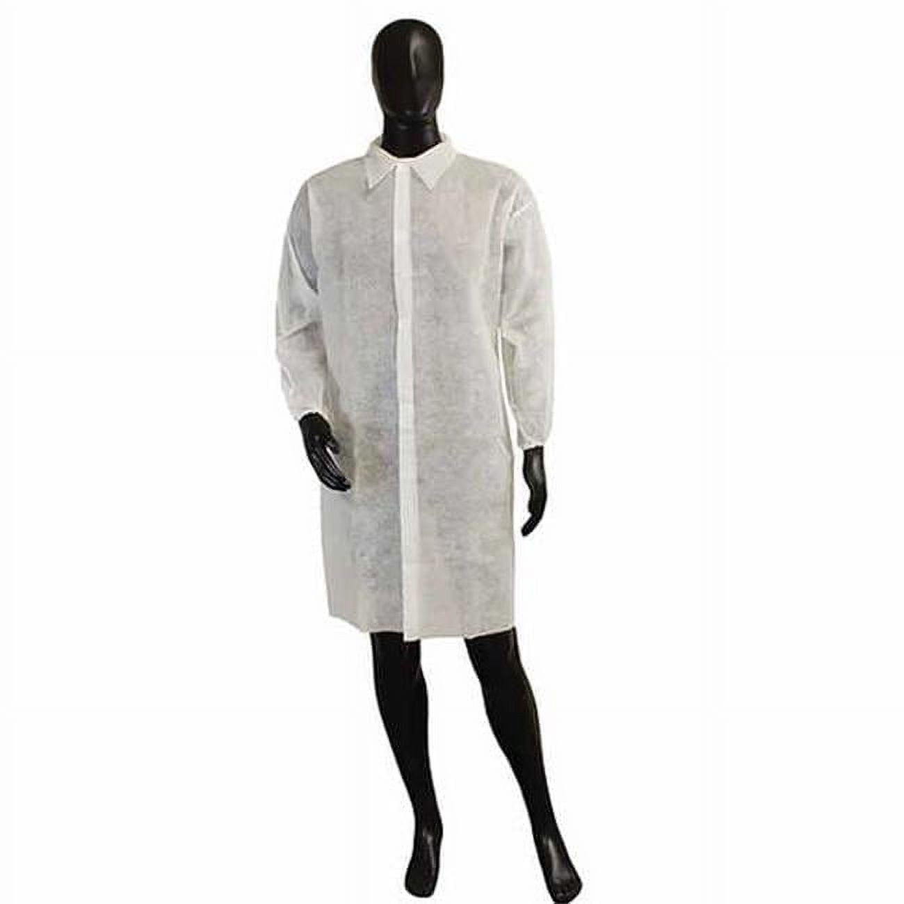 Work Force pw-lc-xl 44 in. Polypropylene Cloth Hook & Eye Lab Coat with ...