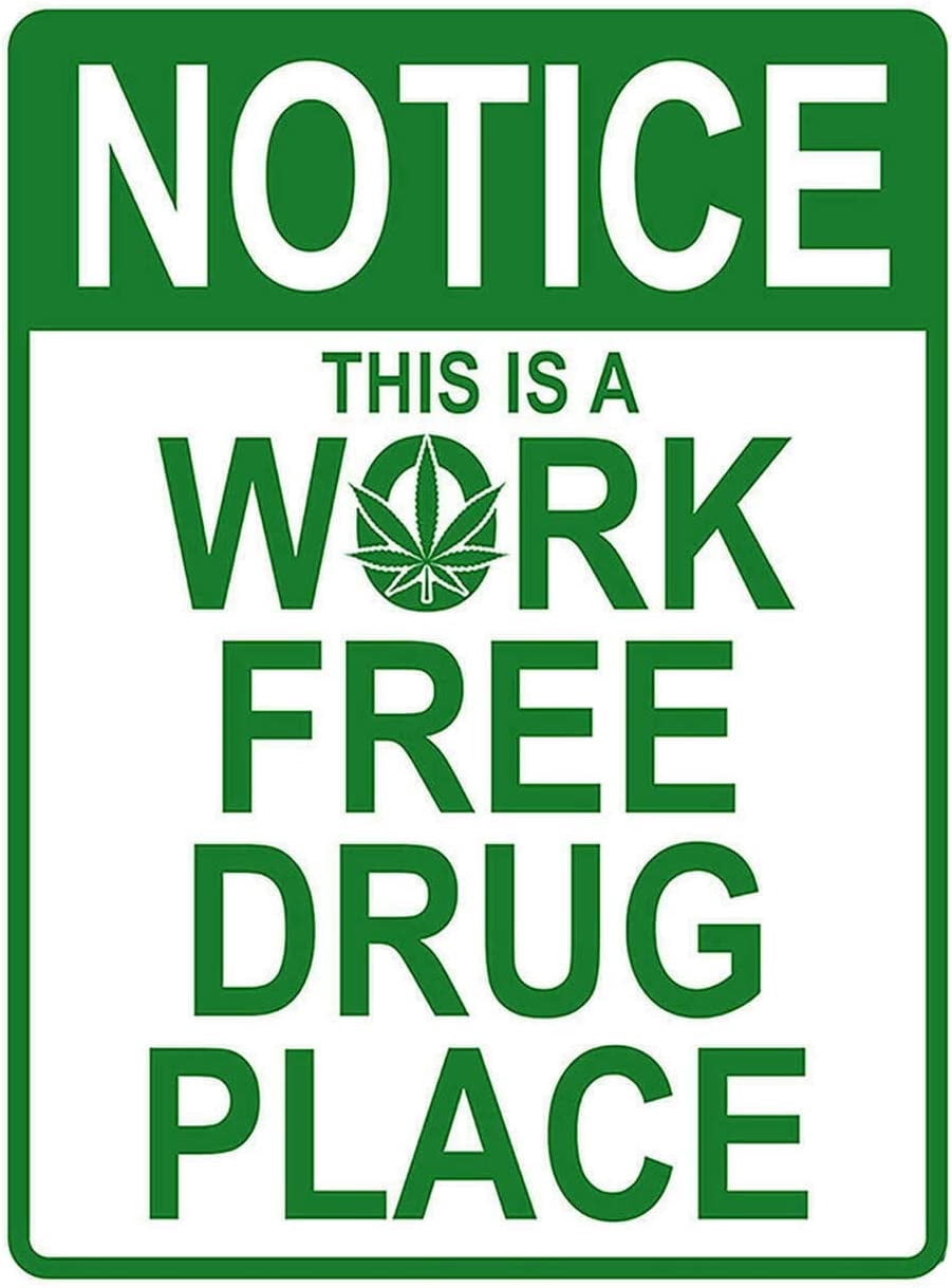 Work Free Drug Place Notice Metal Tin Sign Bar Lounge Pub Game Room ...