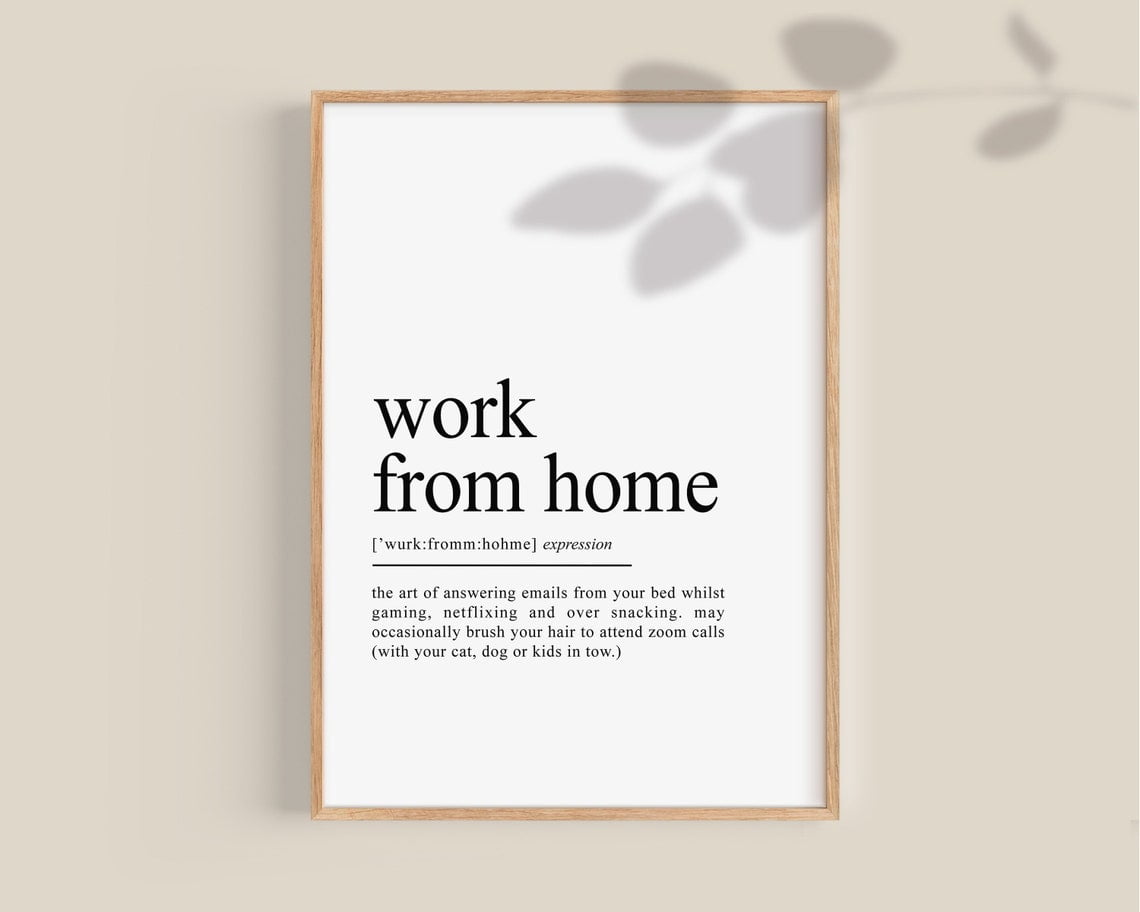 Work From Home , Work From Home Poster, Wfh Wall Art, Definition Poster ...