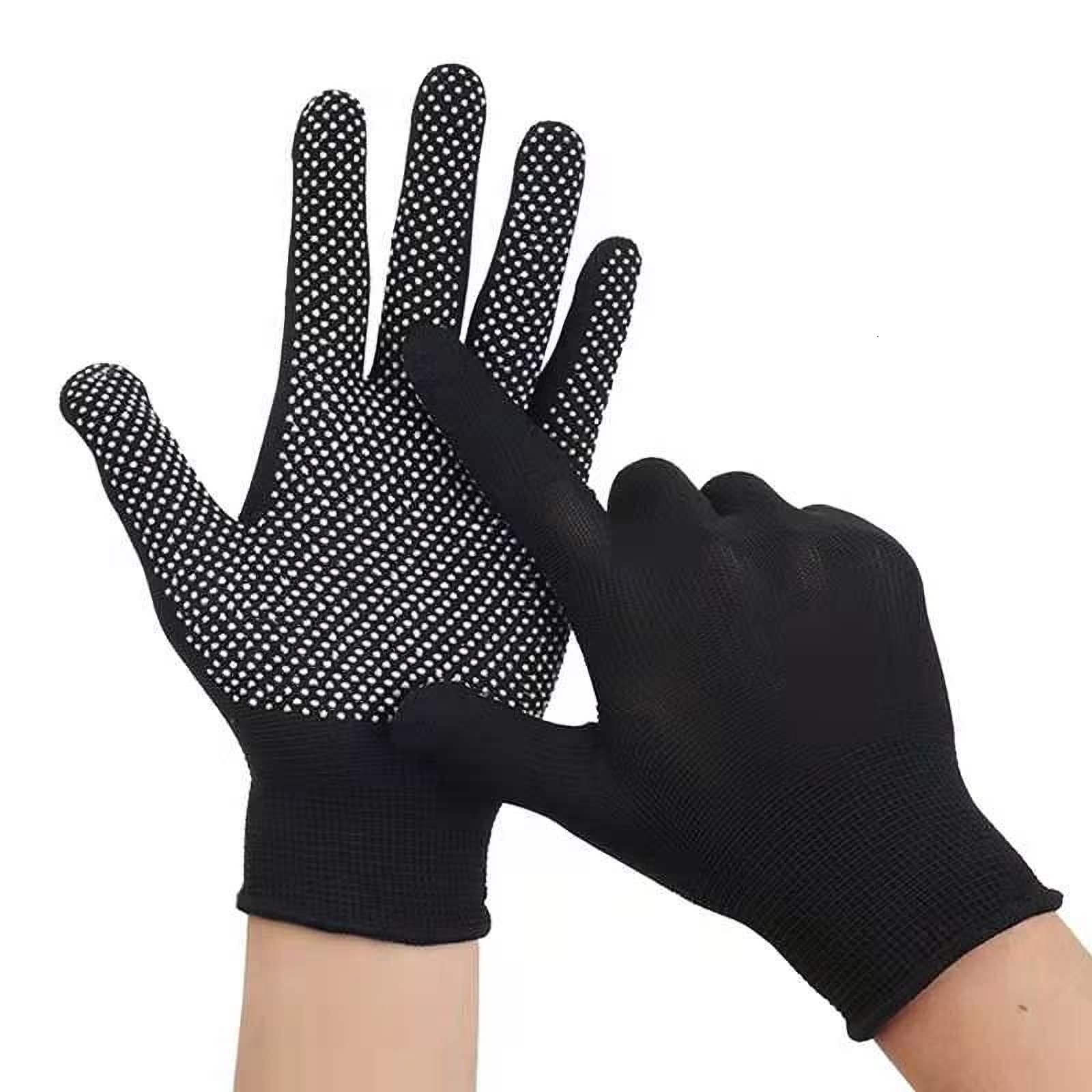 Work Gloves 10 Pair, Anti Slip Nylon Cotton Glove, Thin & Lightweight ...