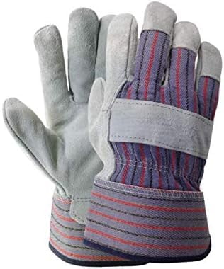Work Gloves Top cow hide Split leather with Safety Cuff Gardening ...