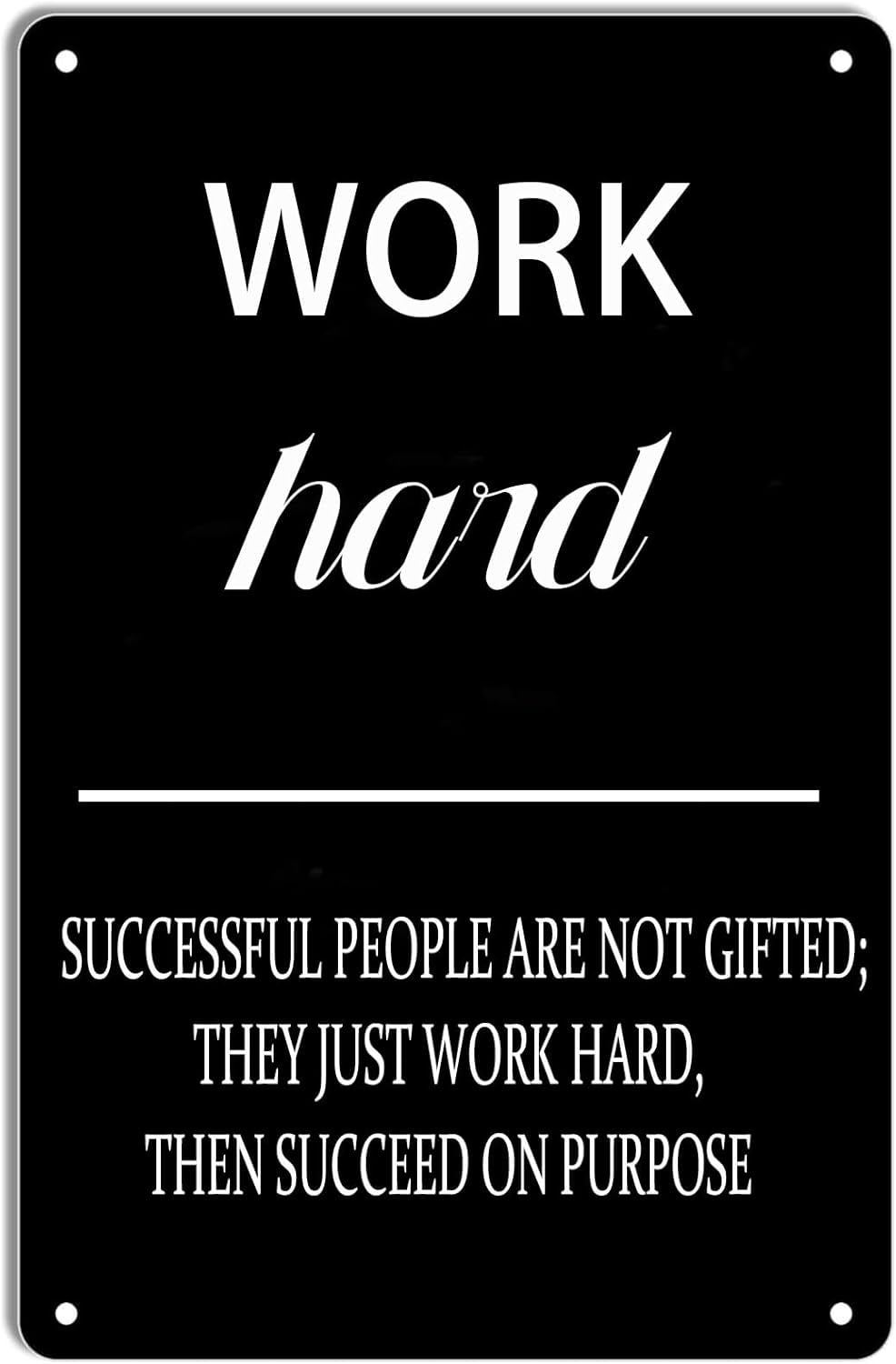 Work Hard Art Poster Wall Decor Vintage Metal Sign Motivational Quotes ...