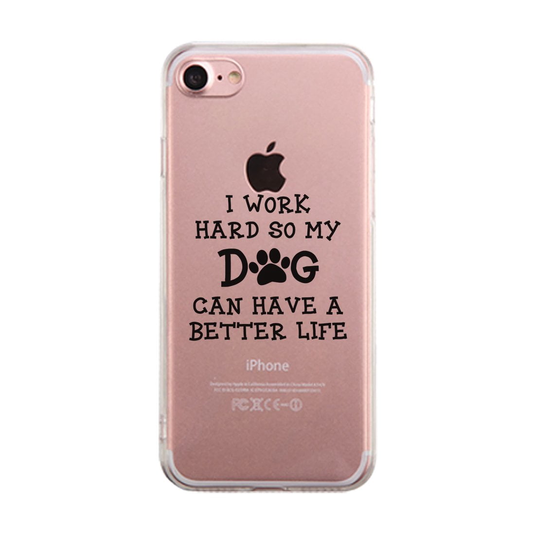 Work Hard Dog Life Clear Case For Dog Moms Gifts Transparent Cover ...