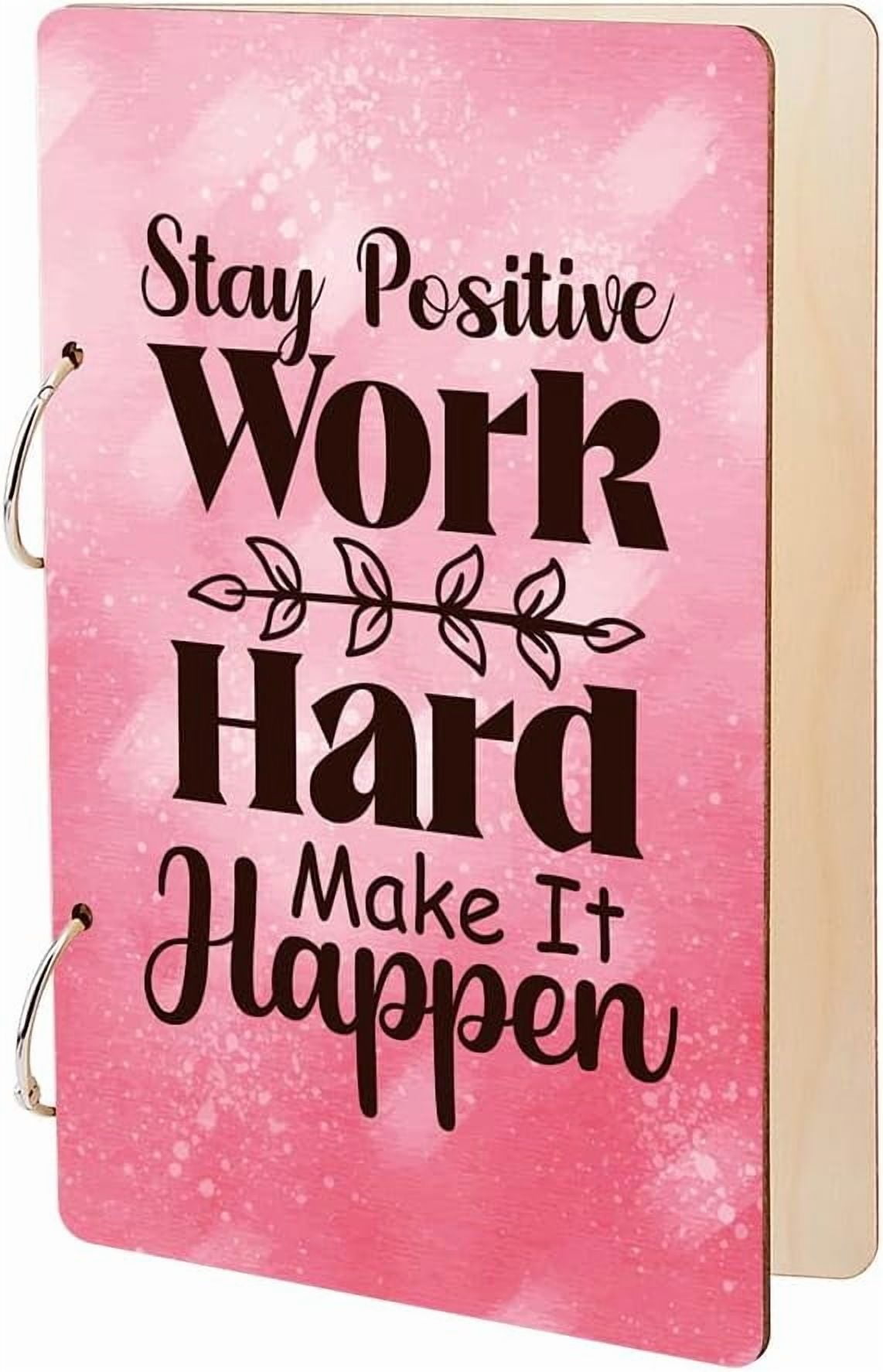 Work Hard Greeting Card Holder Organizer Stay Positive Wooden Card ...