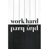 "Work Hard Play Hard" Painting Print on White Wood - Walmart.com